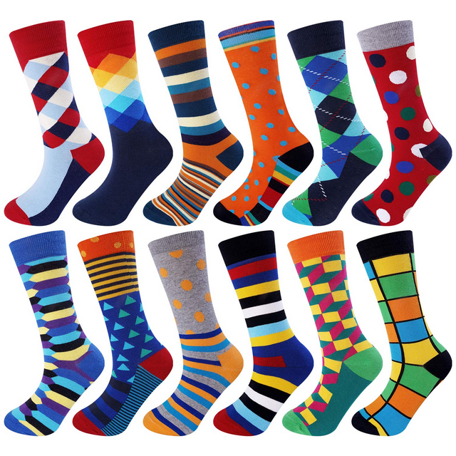 Moyel Mens Dress Crew Socks 7-13 Fun Novelty Funky Funny Socks for Men ...