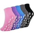 Moyel 5 Pairs Women's Non-Slip Grip Socks for Yoga, Pilates, Dance ...