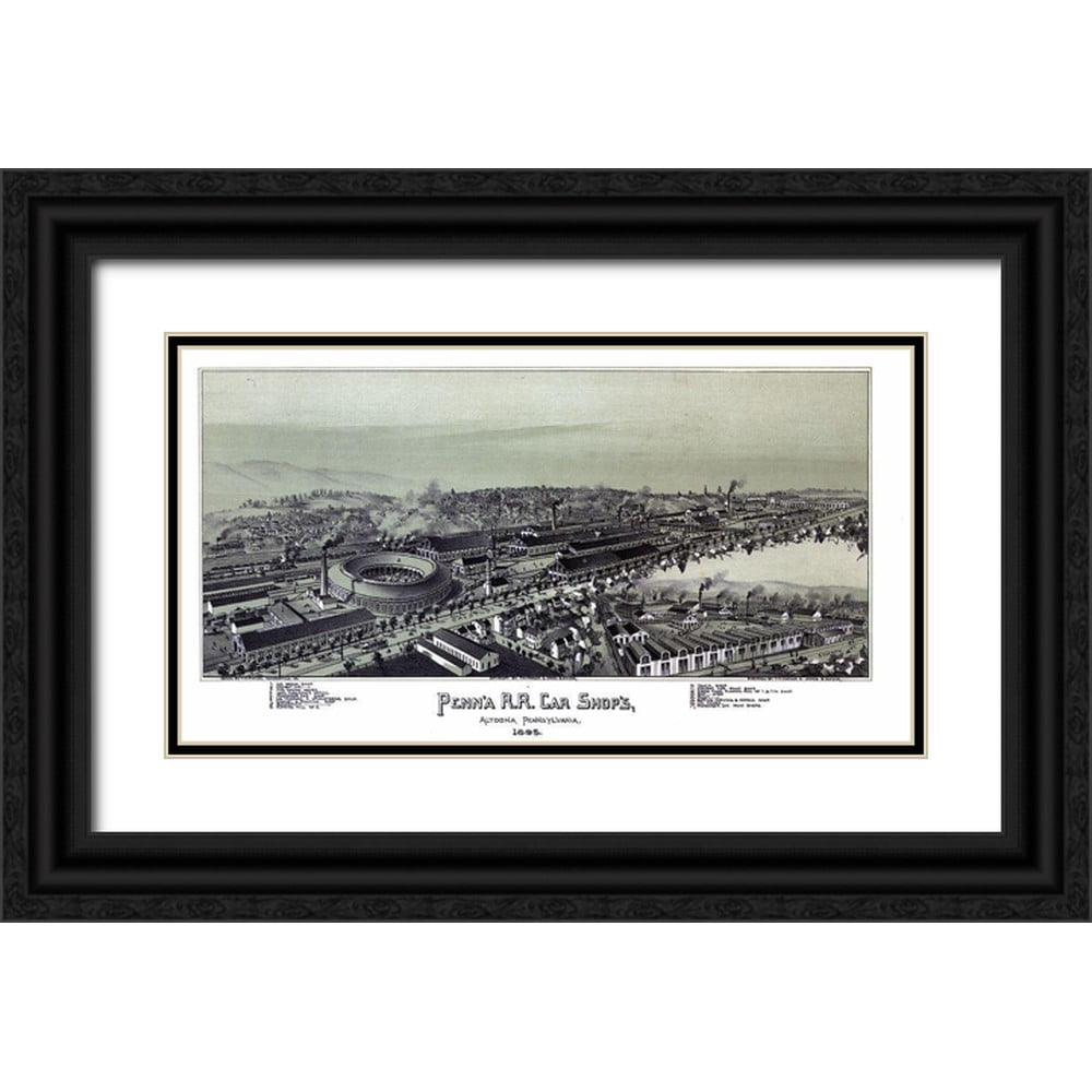 Moyer 18x12 Black Ornate Wood Framed with Double Matting Museum Art ...