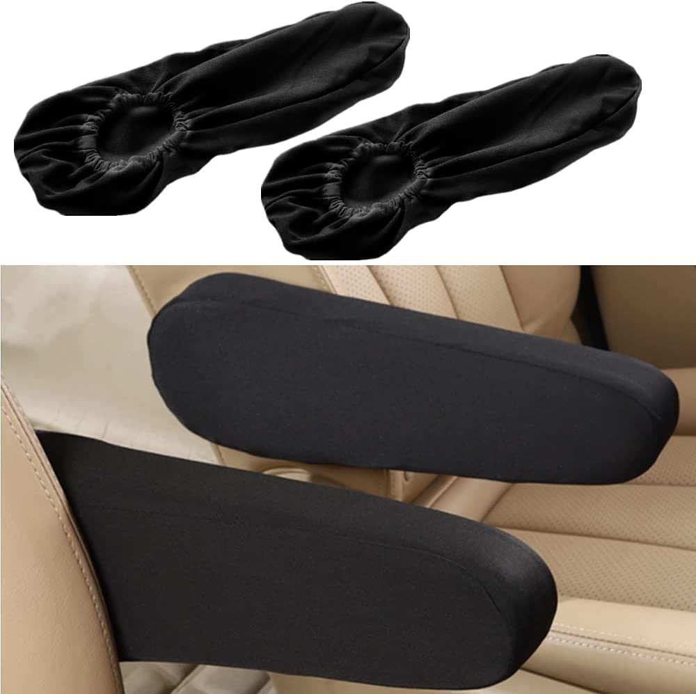 Moyishi Universal Fit Automotive Black Cloth Fabric Armrest Covers for ...