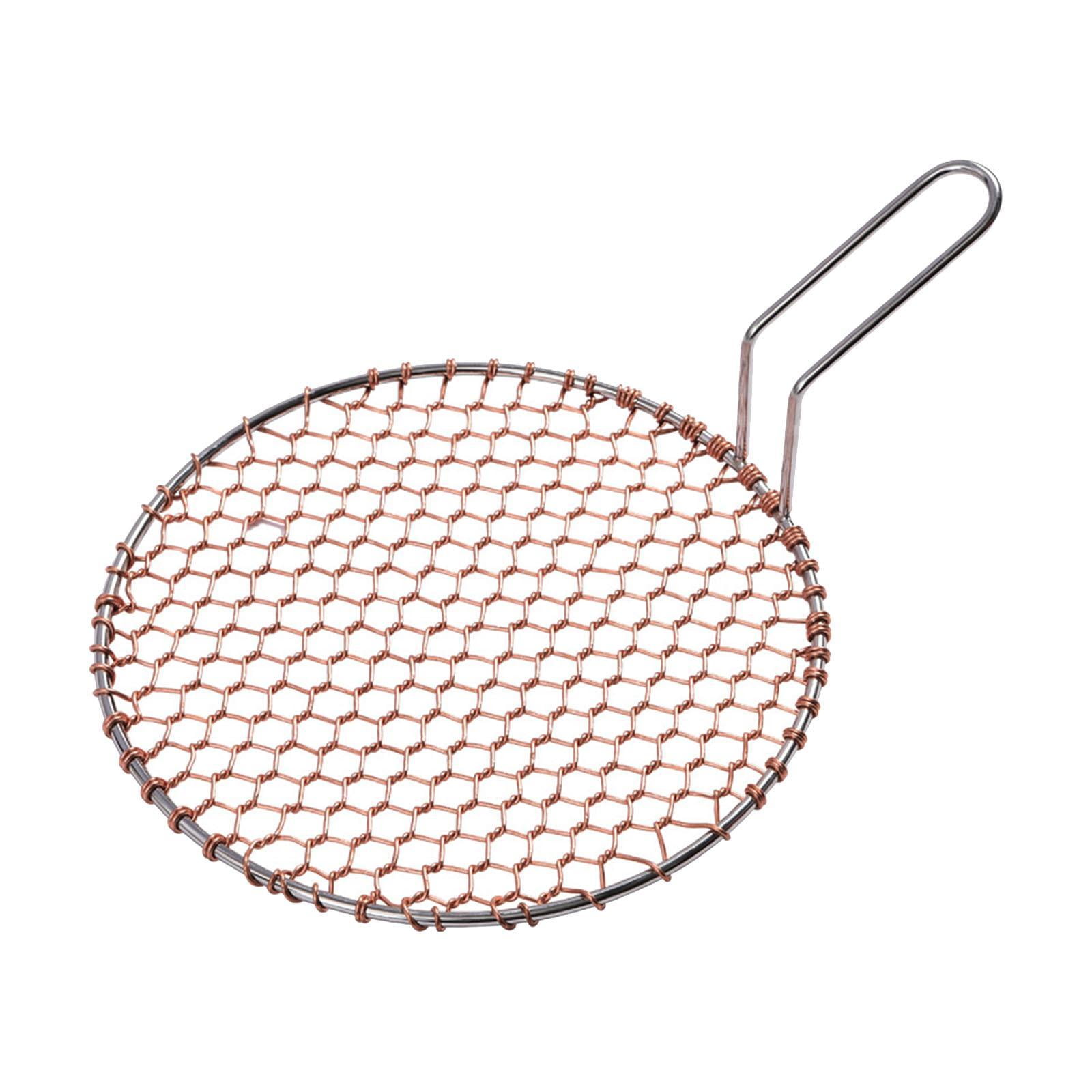 Moyitang Copper BBQ Mesh Grill with Handle Non Stick BBQ Mesh Wire for ...