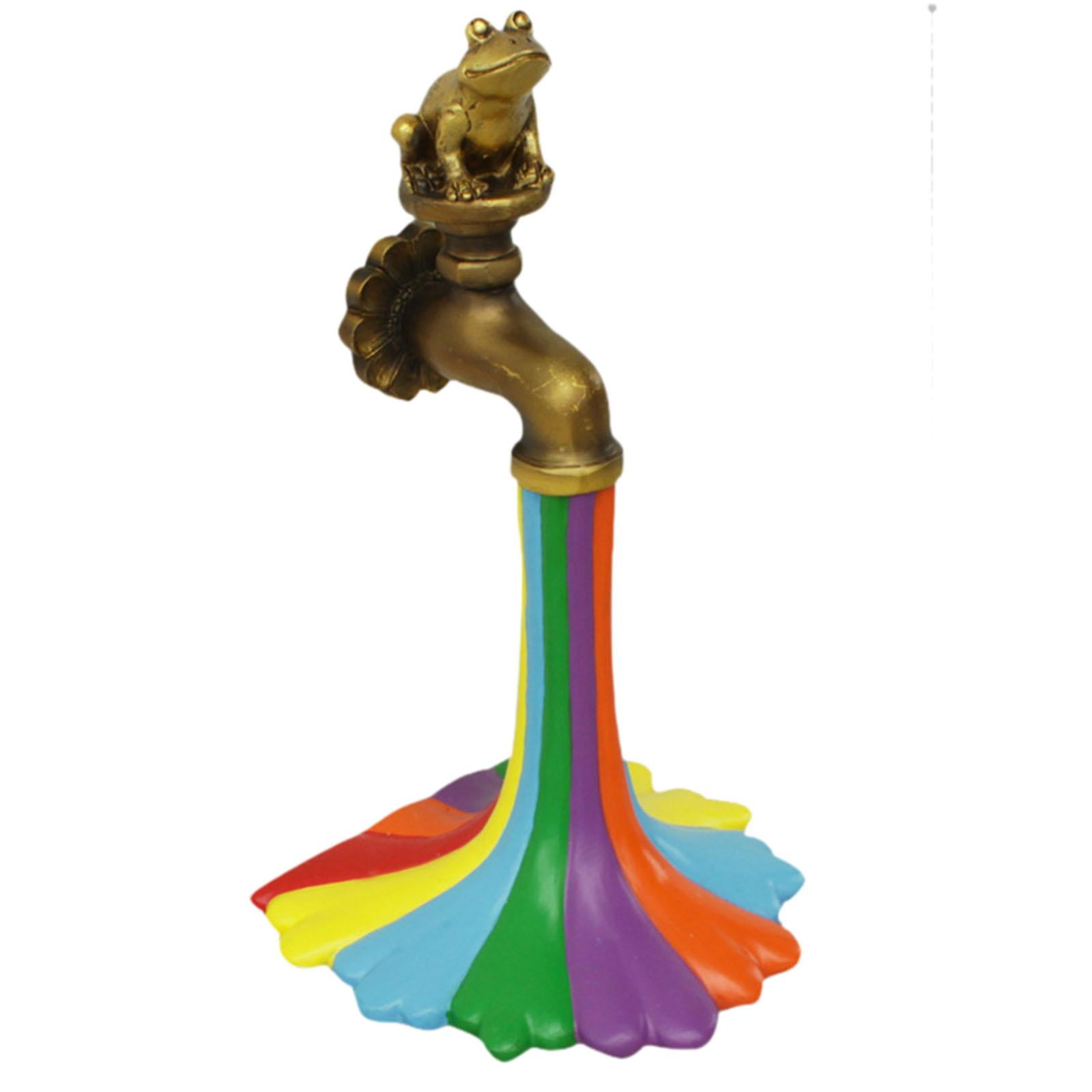 Moyitang Resin Frog Figurine Water Tap Decorative Decoration Rainbow ...