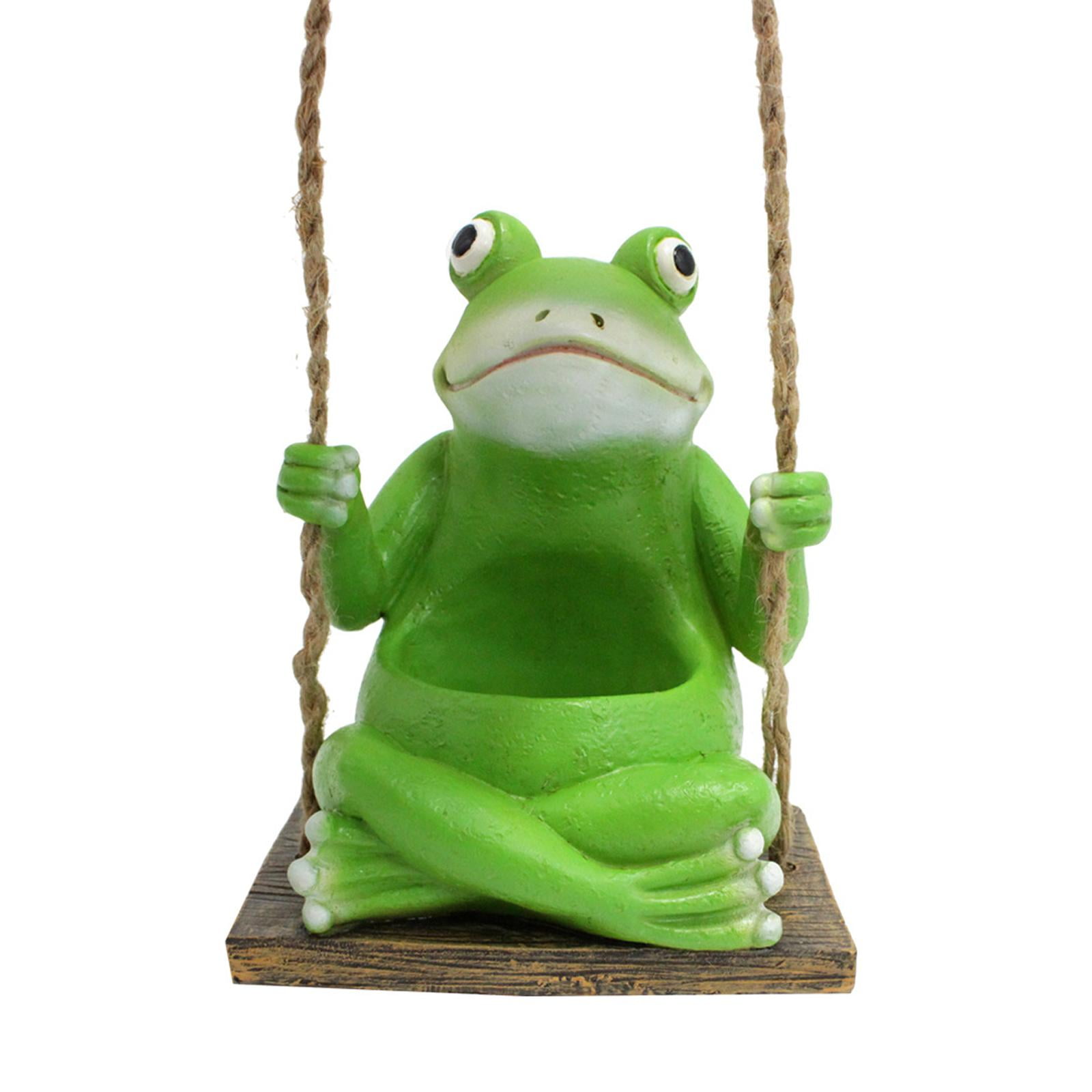 Moyitang Swinging Frog Flower Pot Flower Storage Container Swinging ...