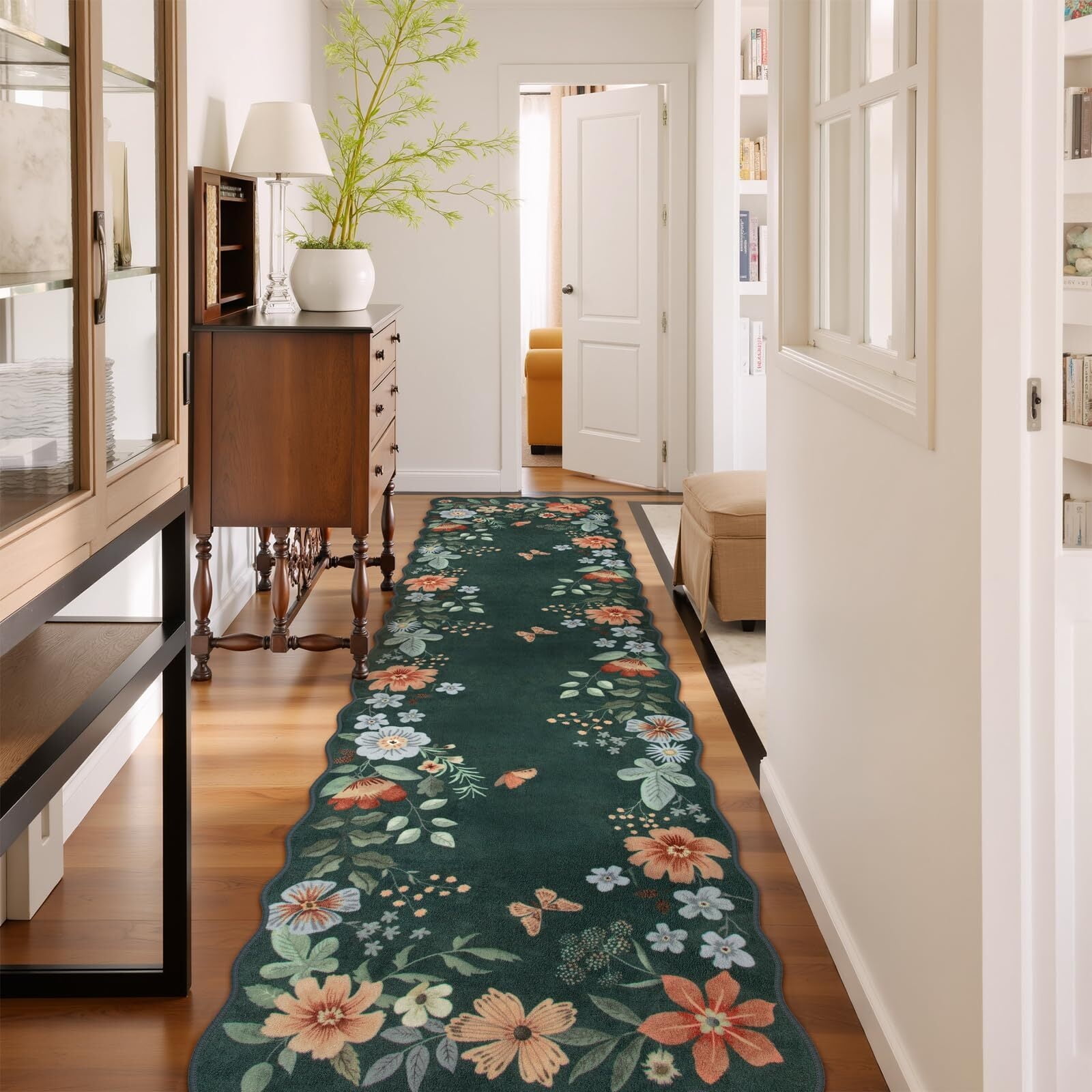 Moynesa 2'5''x10' Floral Runners for Hallways, Kitchen Runner Rug Ultra ...