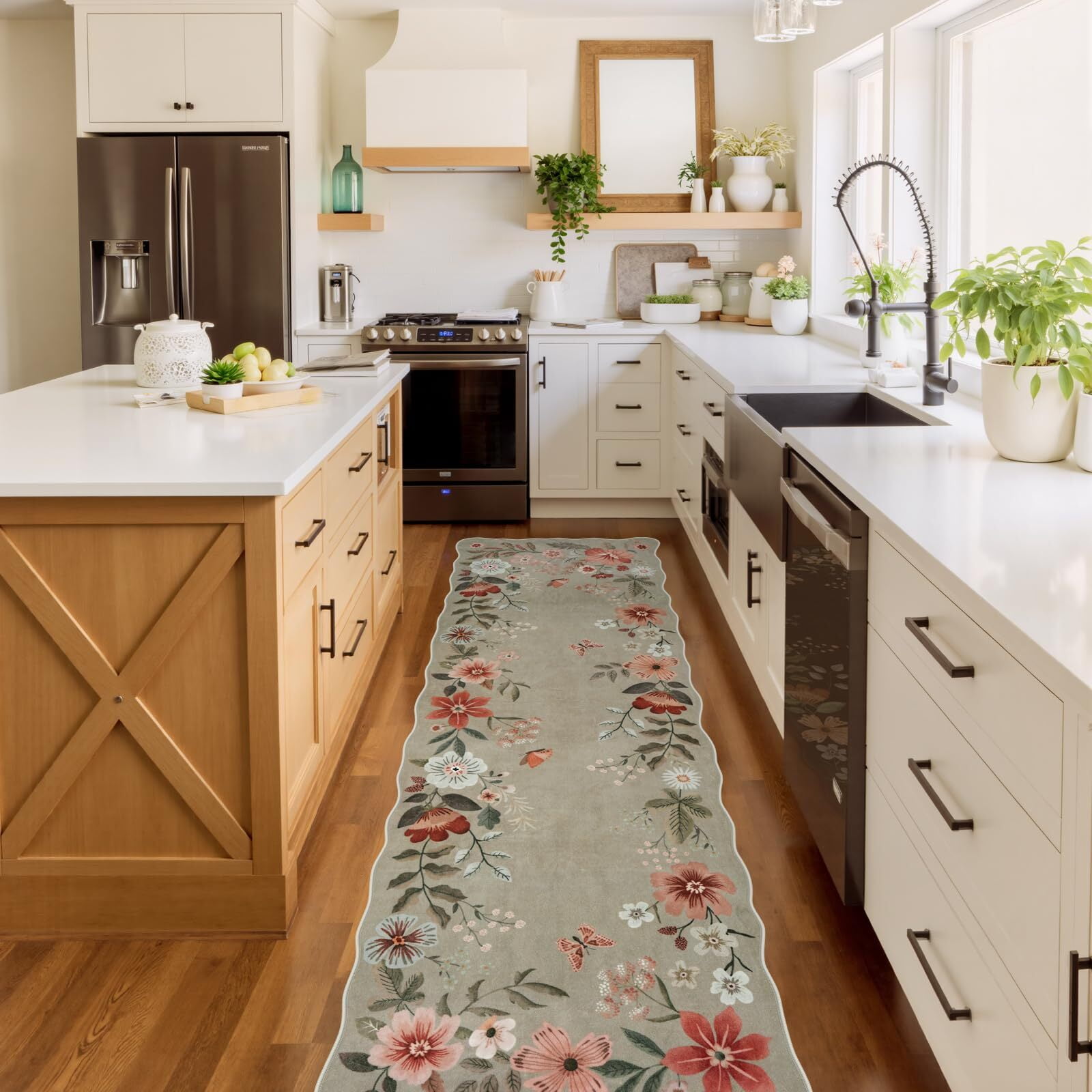 Moynesa 2'5''x8' Floral Runners for Hallways, 2.5x8ft Kitchen Runner ...