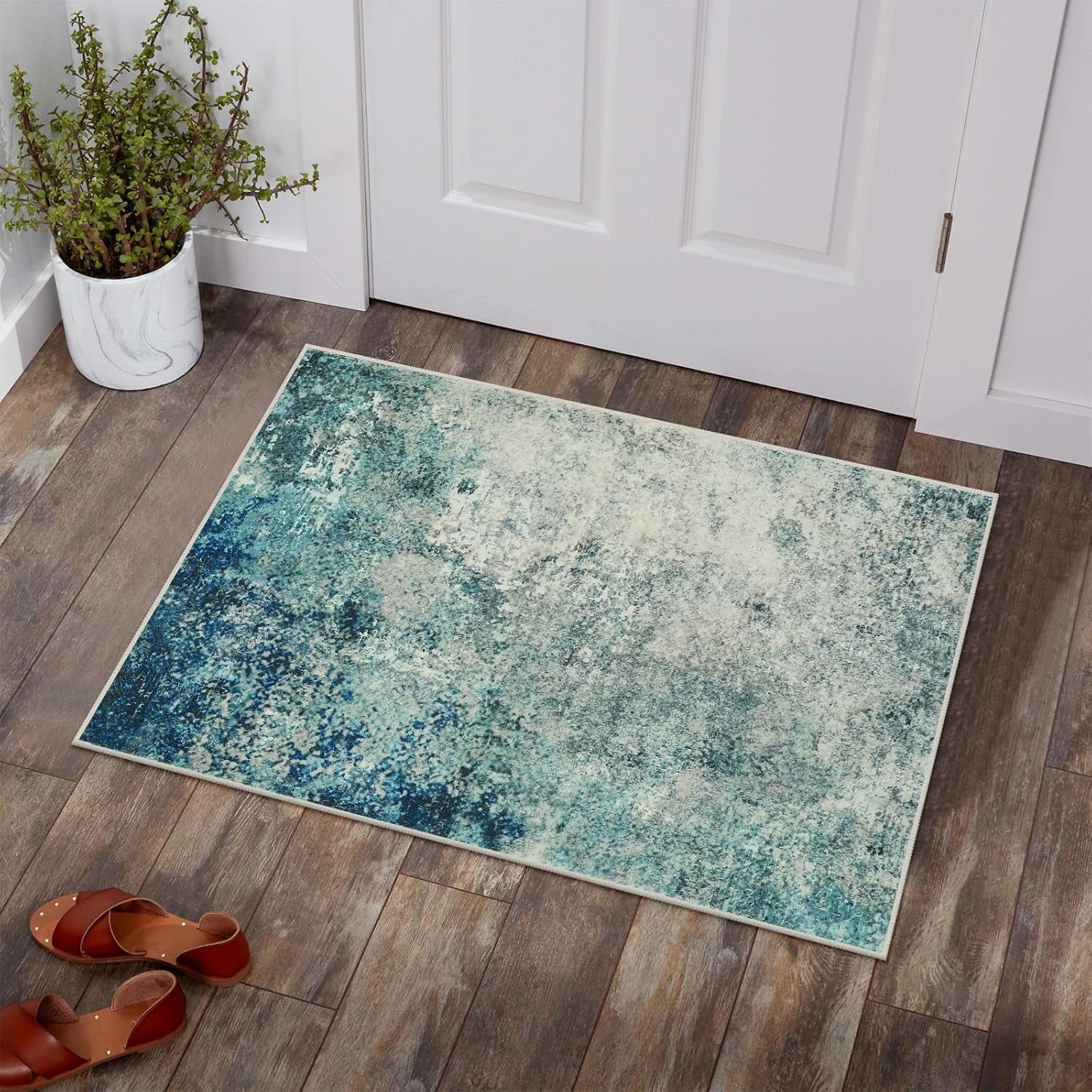 Moynesa 2'x3' Modern Abstract Area Rug,Small Bathroom Rugs Washable ...