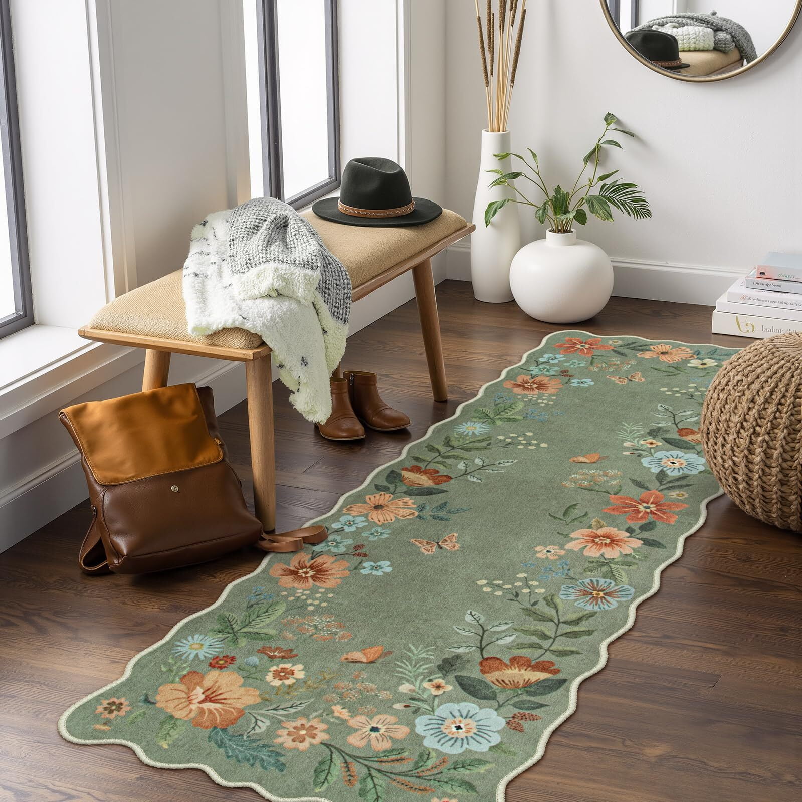 Moynesa 2'x5' Floral Runners for Hallways, 2x5ft Kitchen Runner Rug ...