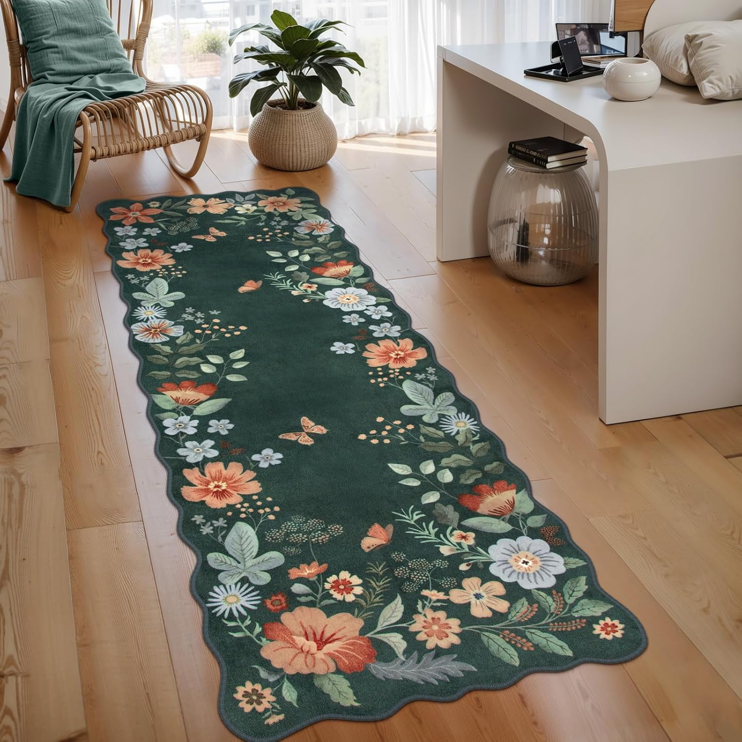 Moynesa 2'x6' Floral Runners for Hallways, 2x6ft Kitchen Runner Rug ...