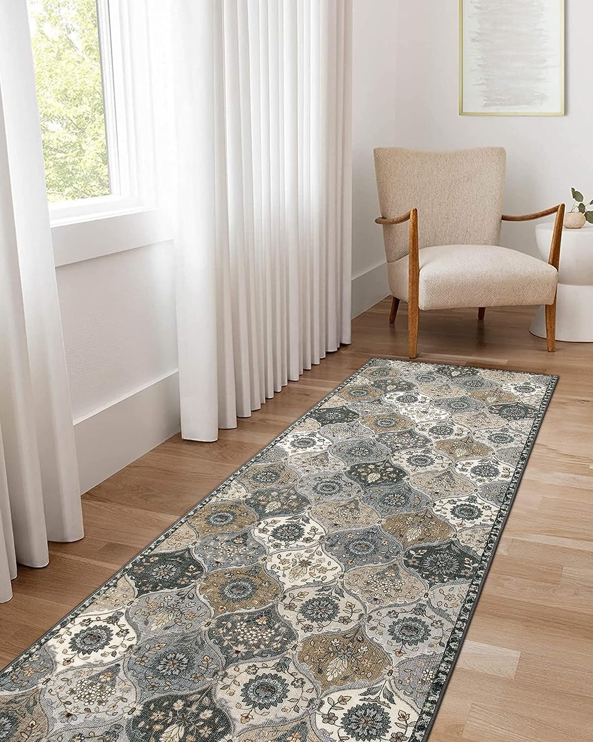Moynesa 2'x6' Moroccan Trellis Washable Runner Rug,2x6ft Rug Runners ...