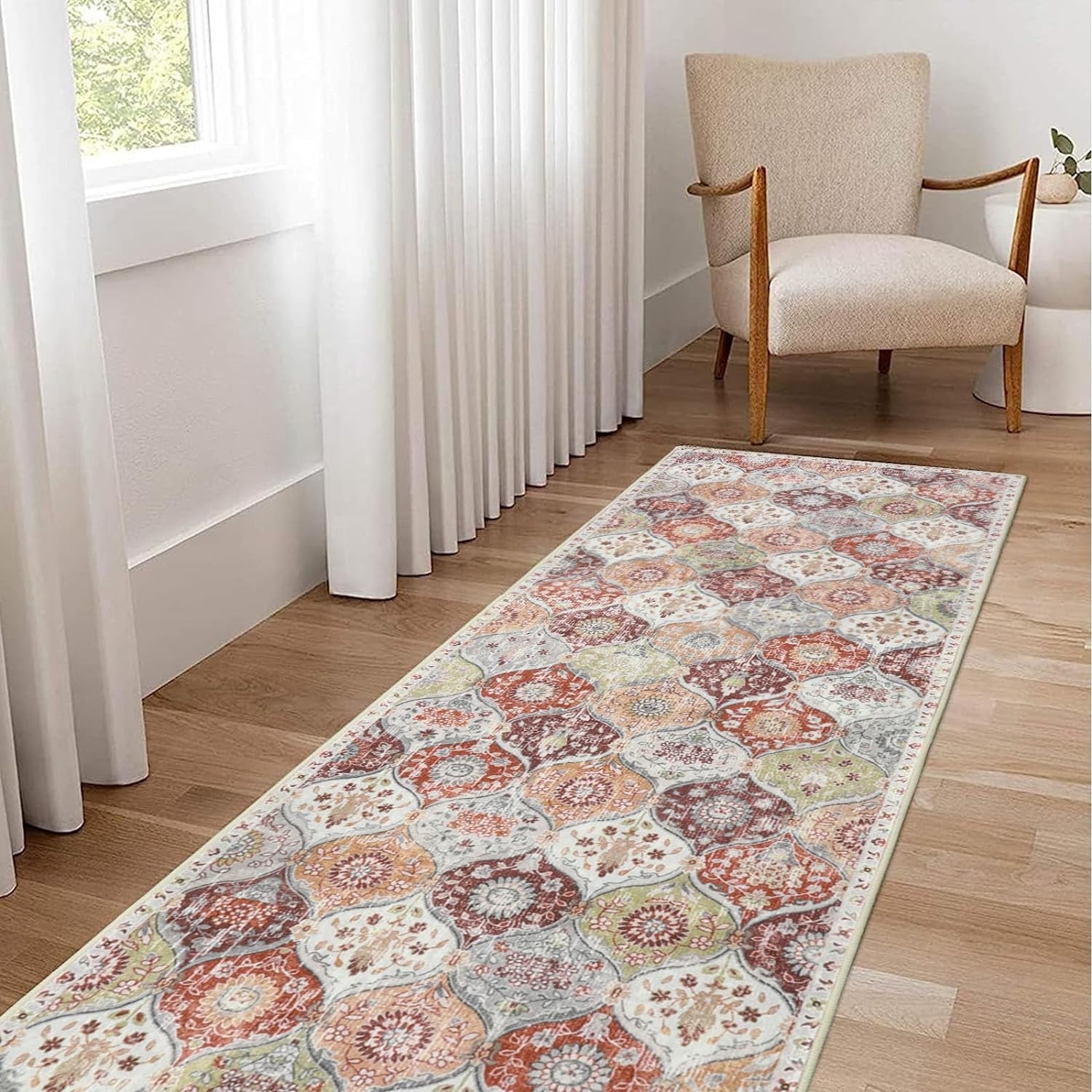Moynesa 2'x6' Moroccan Trellis Washable Runner Rug,2x6ft Rug Runners ...