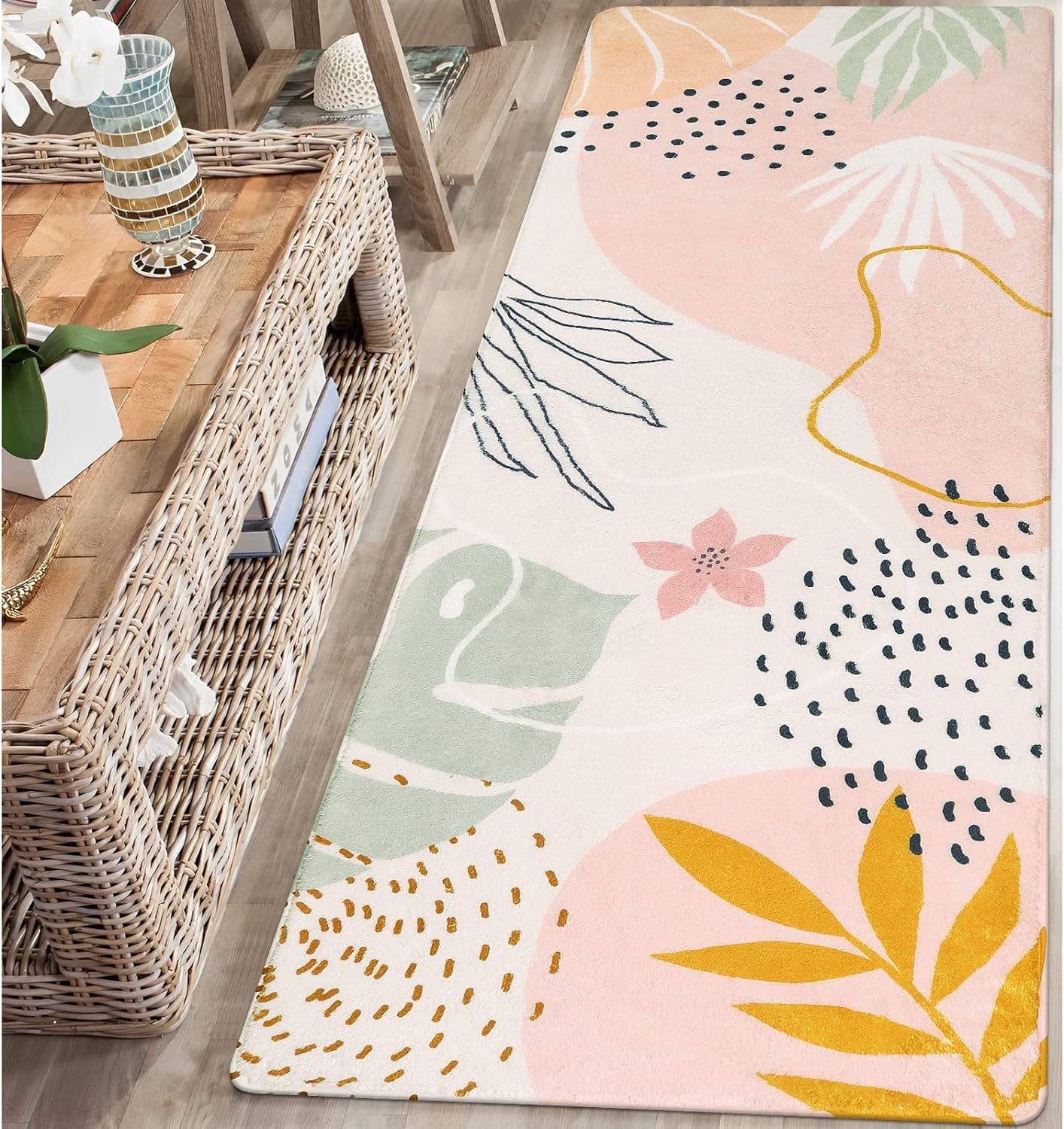 Moynesa 2'x6' Pink Hallway Runner Rug,Washable Kitchen Runner Rug Boho ...