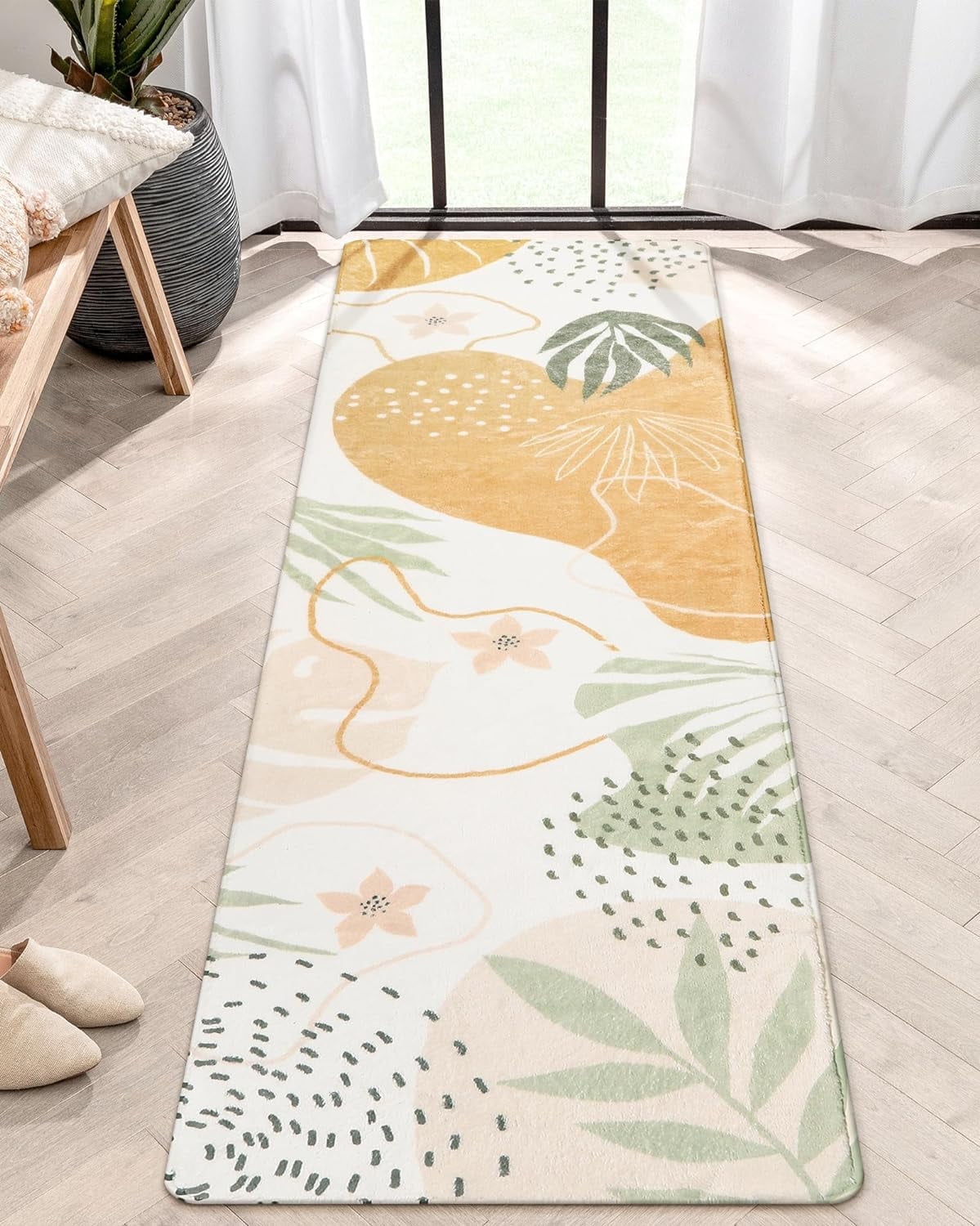 Moynesa 2'x6' Yellow Hallway Runner Rug,Washable Kitchen Runner Rug ...