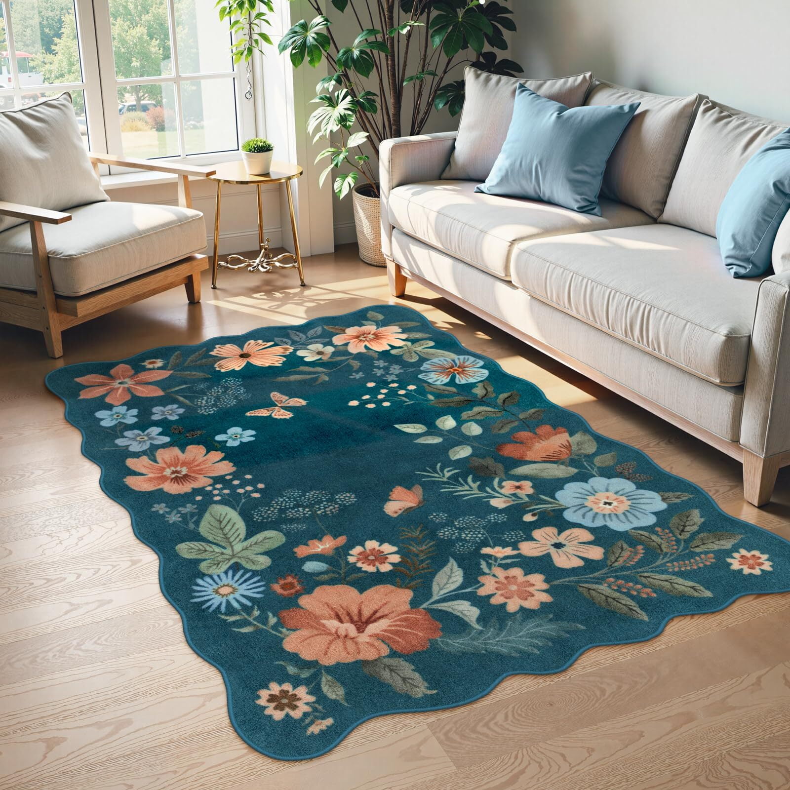 Moynesa 3'x5' Floral Bedroom Rugs Rugs, Area Rugs 3x5ft Rug for ...