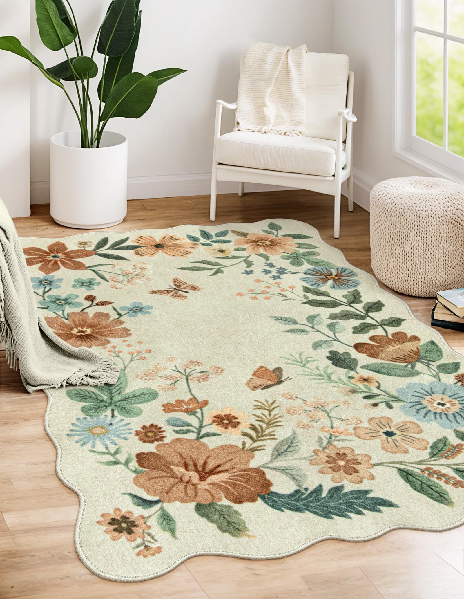 Moynesa 3'x5' Floral Bedroom Rugs Rugs, Area Rugs 3x5ft Rug for ...