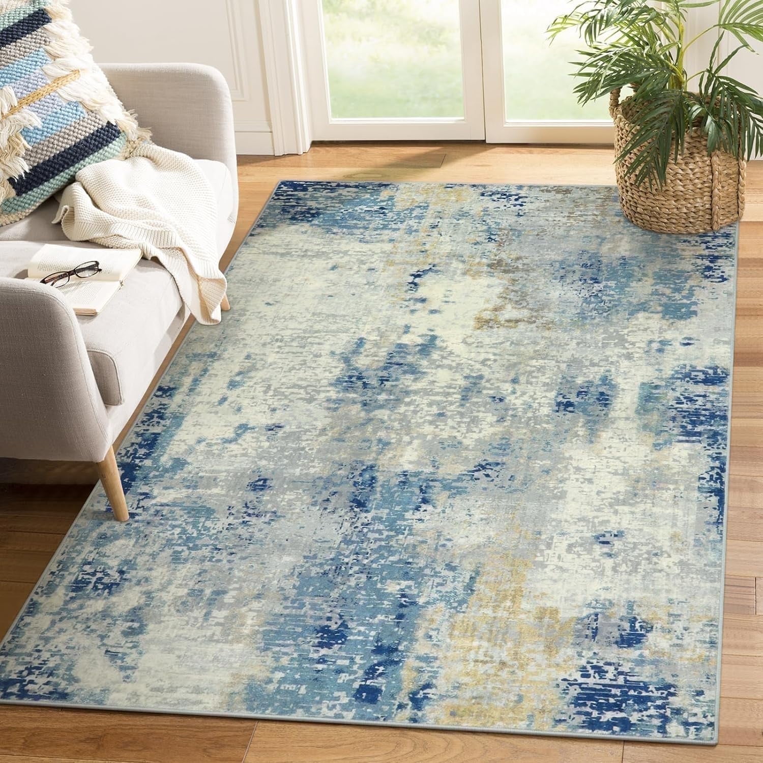 Moynesa 4'x6' Area Rug for Living Room Modern Abstract Soft Washable ...