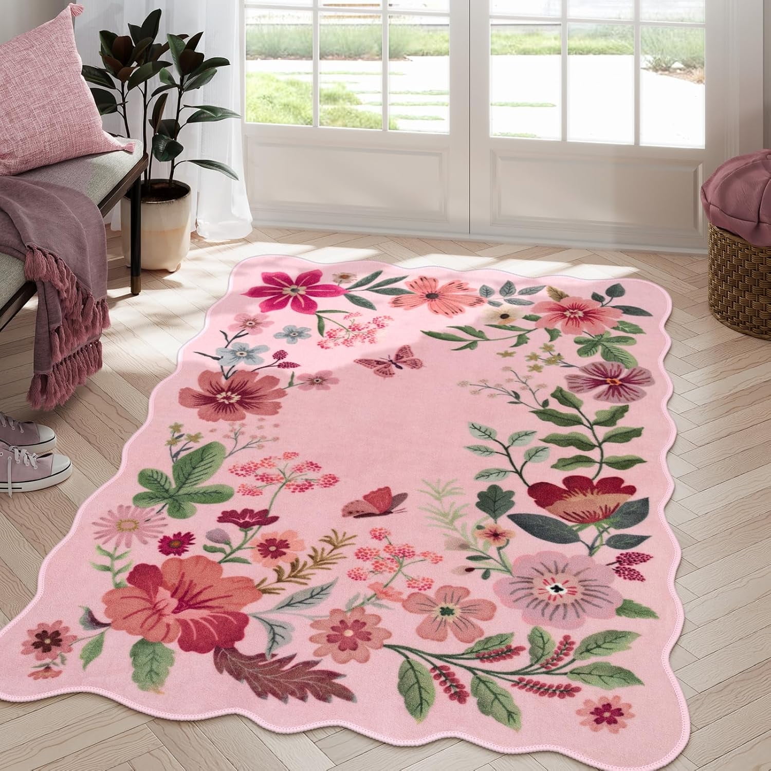 Moynesa 4'x6' Floral Living Room Rugs, Area Rugs 4x6ft Rug for Bedroom ...