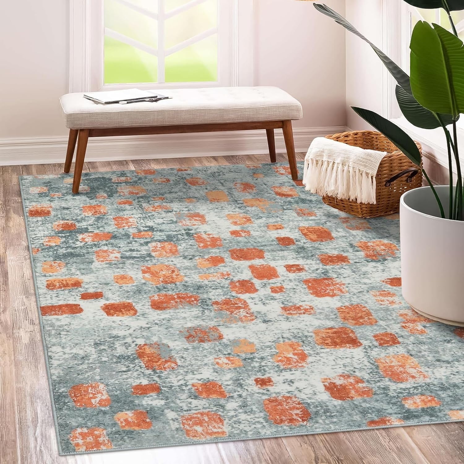 Moynesa 5'x7' Abstract Area Rugs, Washable Rug for Bedroom Ultra-Thin ...