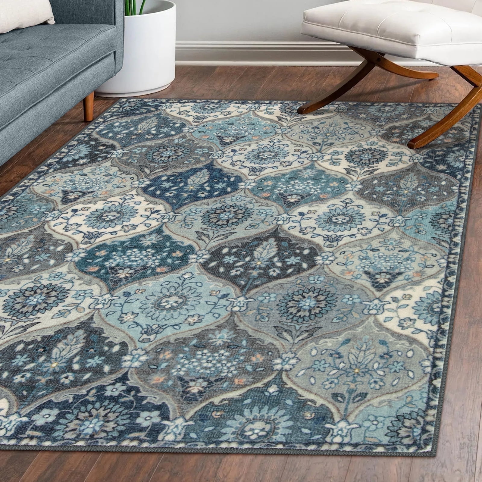 Moynesa 5'x7' Area Rug for Living Room Moroccan Trellis Machine ...