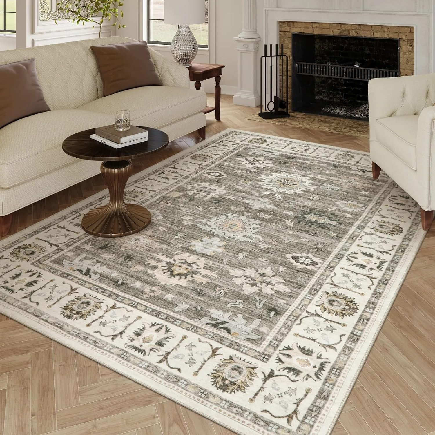 Moynesa 5'x7' Vintage Area Rugs,Oriental Farmhouse Rugs for Living Room ...