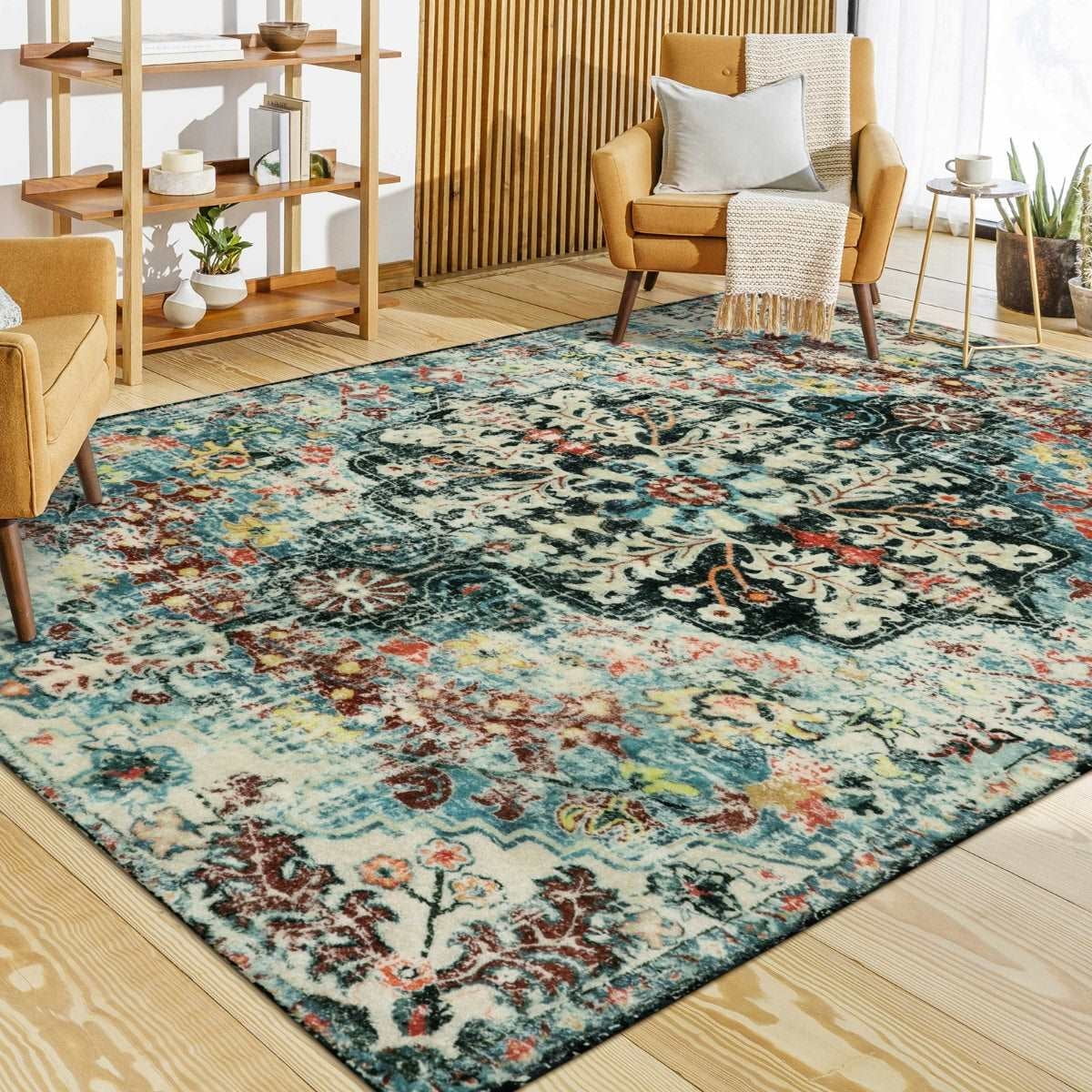Moynesa 6'x9' Bohemian Area Rug,6x9ft Large Boho Washable Bedroom Rug ...