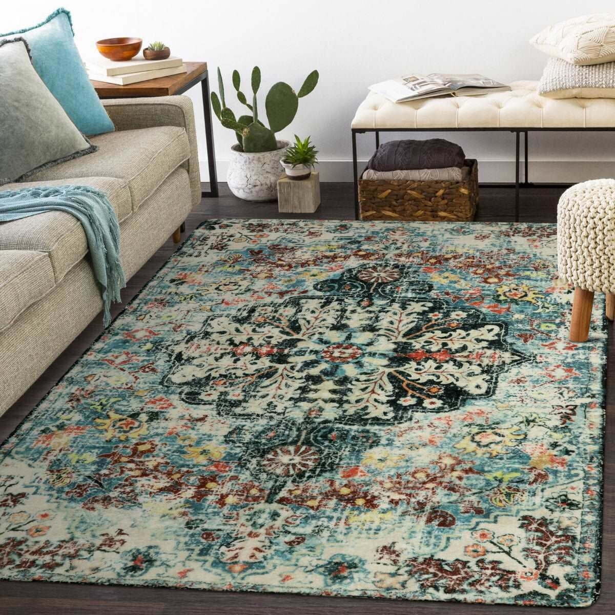 Moynesa 6'x9' Bohemian Area Rug,6x9ft Large Boho Washable Bedroom Rug ...