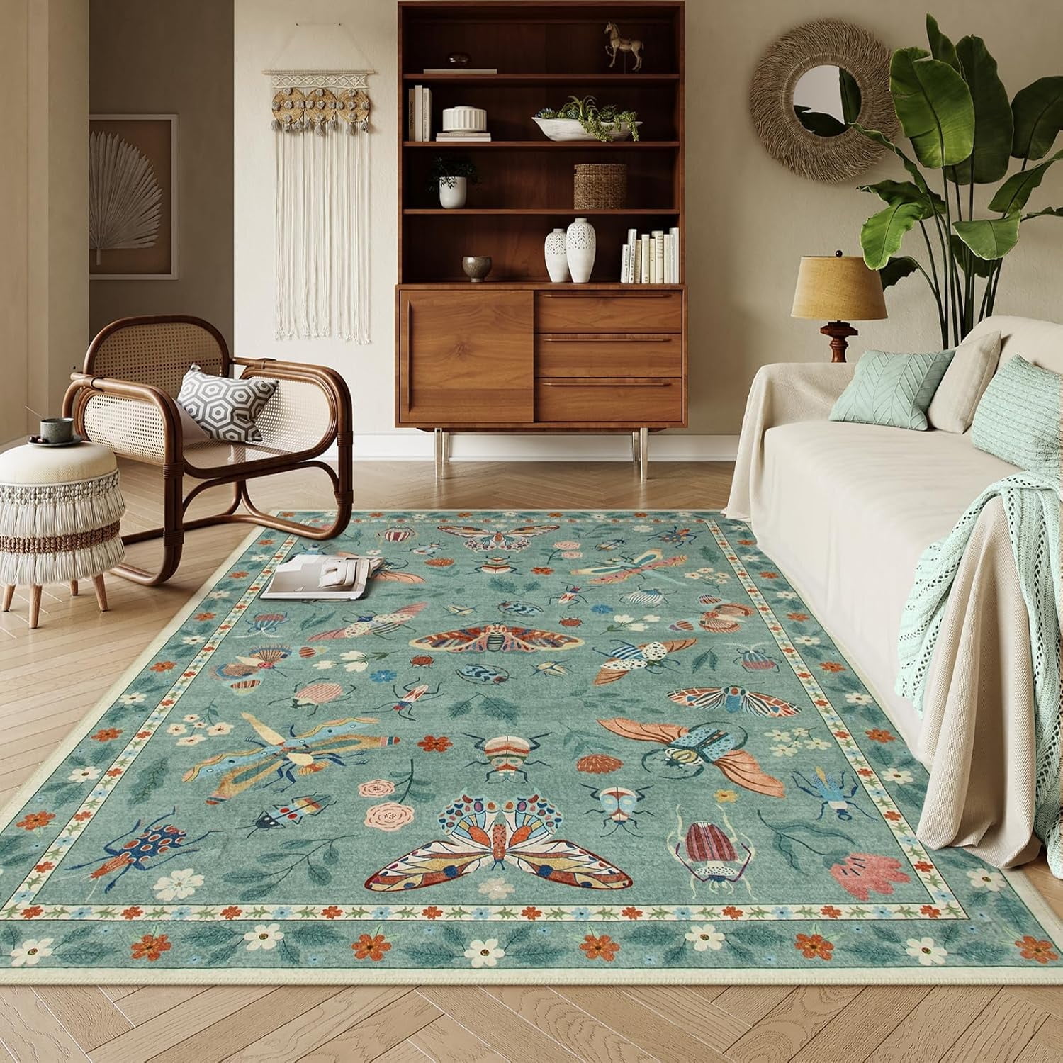 Moynesa 6'x9' Insect Washable Rugs for Living Room, Soft 6x9ft Area ...