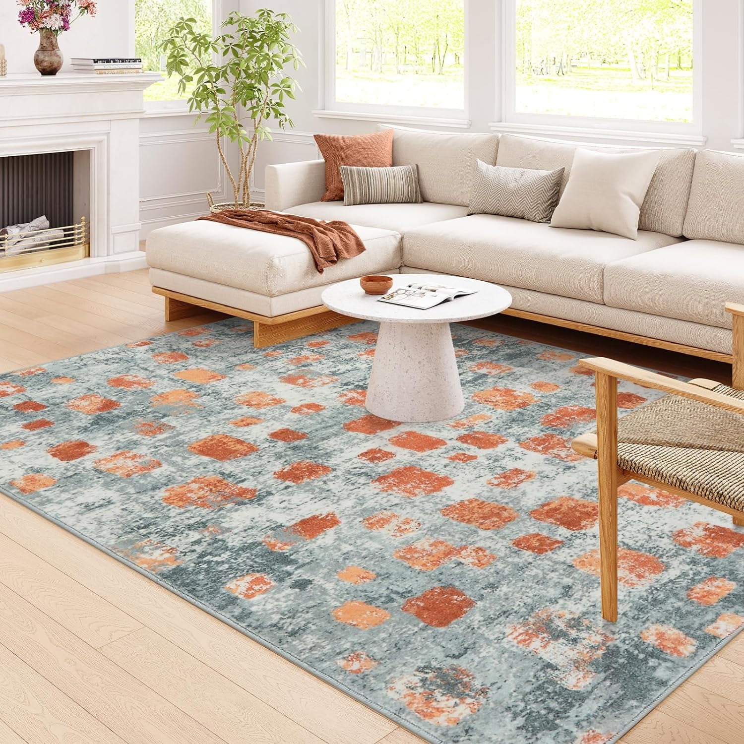 Moynesa 8'x10' Abstract Area Rugs, Washable Large Rug for Bedroom Ultra ...