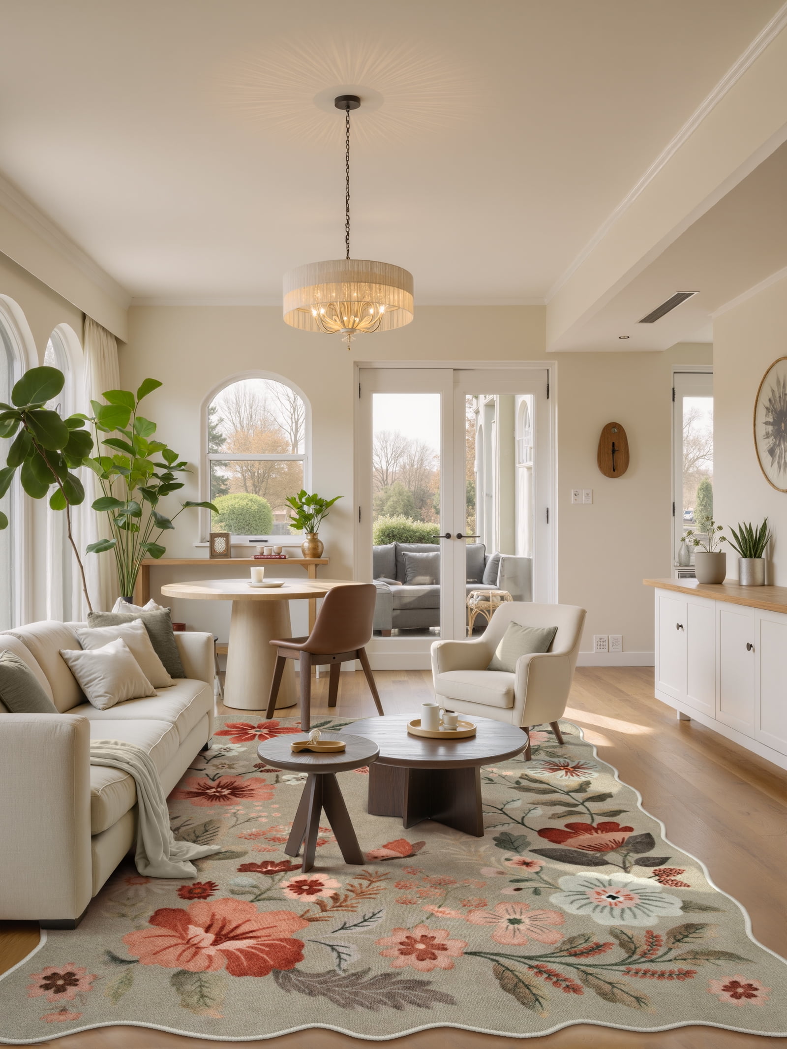 Moynesa 8'x10' Floral Washable Area Rugs, 8x10ft Soft Bedroom Large Rug ...