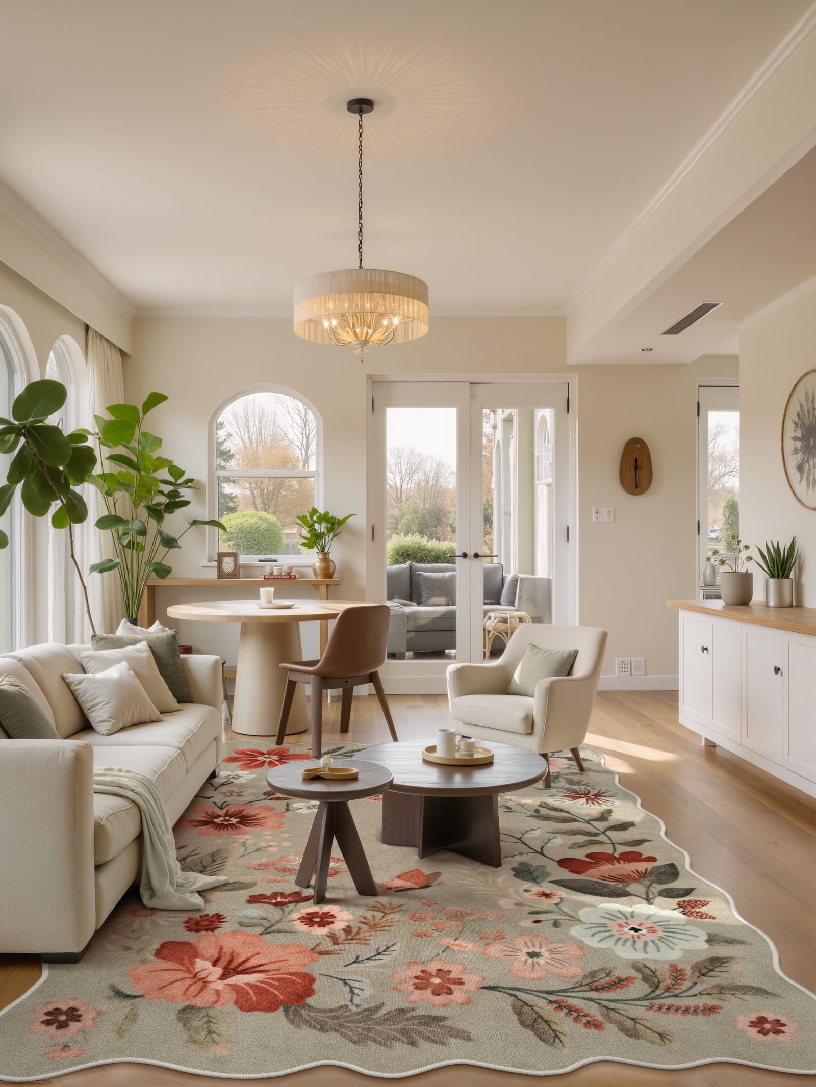 Moynesa 8'x10' Floral Washable Area Rugs, 8x10ft Soft Bedroom Large Rug ...