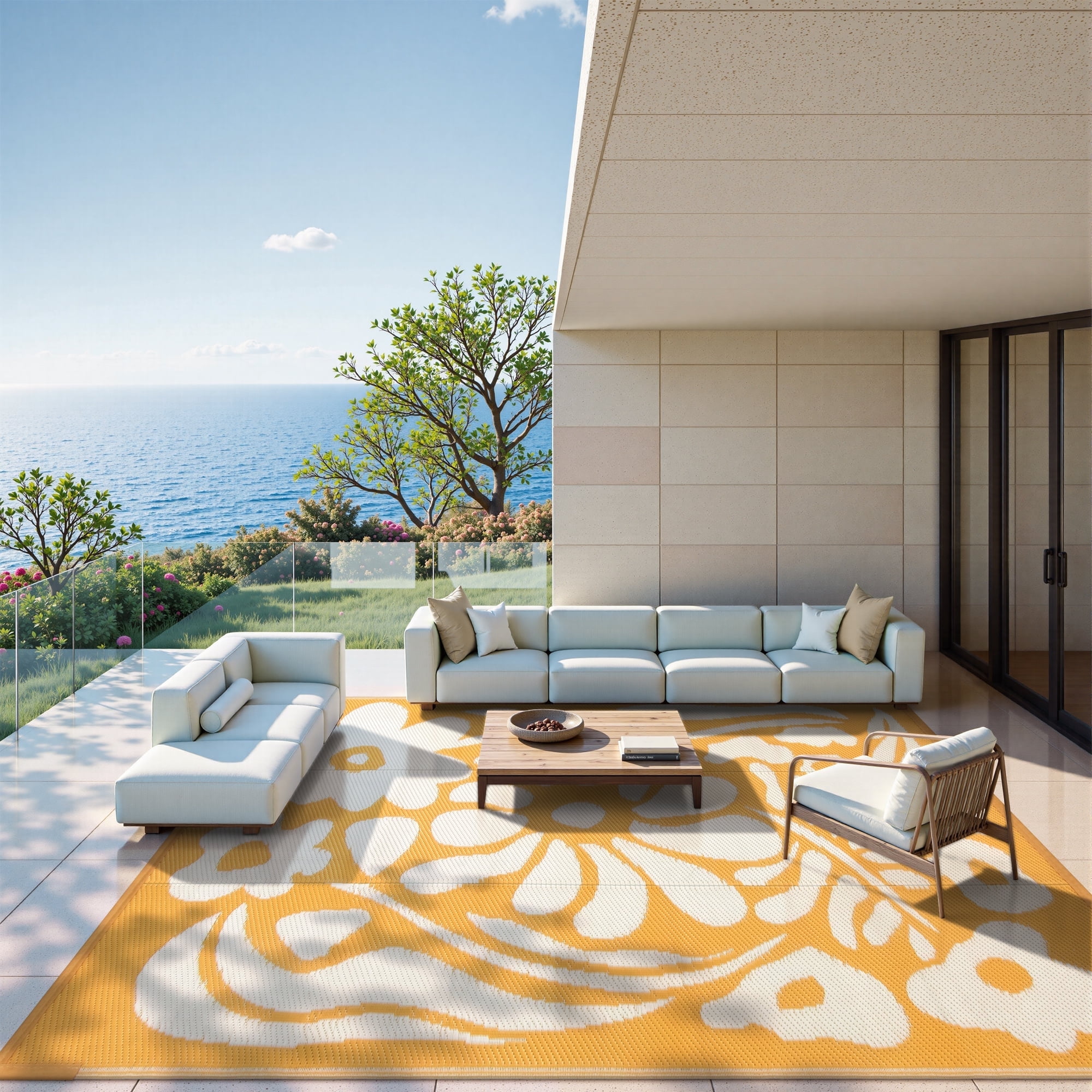 Moynesa 8'x10' Outdoor Rugs Waterproof, Plastic Straw RV Rugs for ...