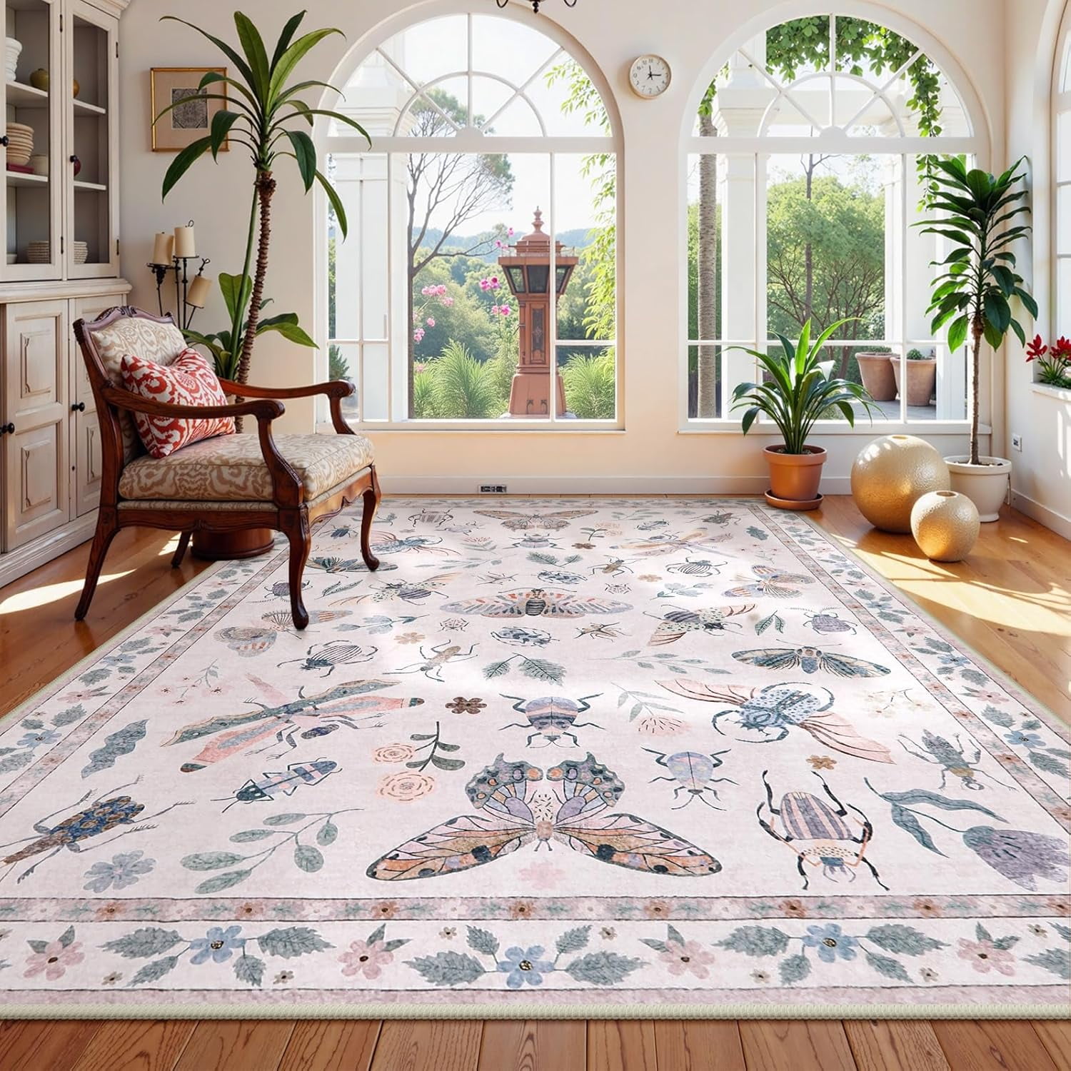 Moynesa 9'x12' Insect Area Rugs for Living Room Bedroom, Soft Washable ...