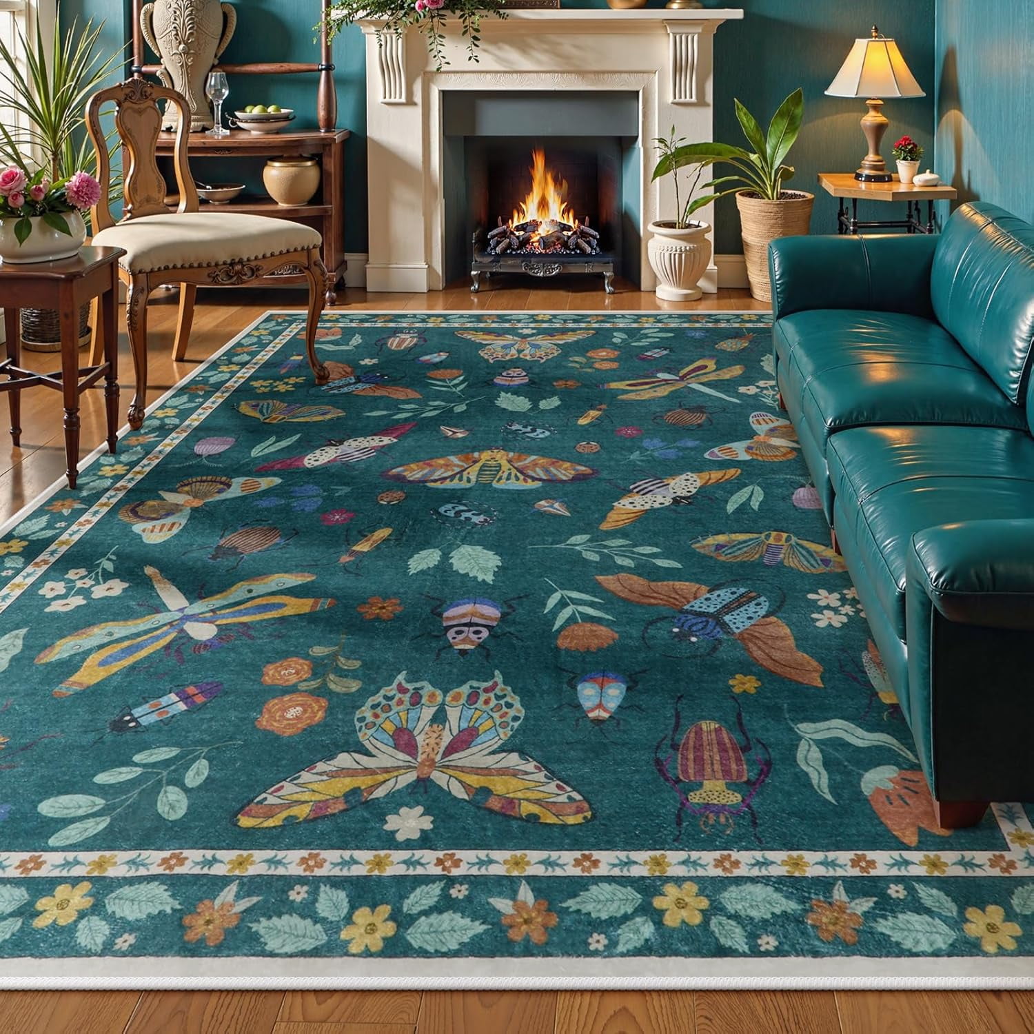 Moynesa 9'x12' Insect Area Rugs for Living Room Bedroom, Soft Washable ...