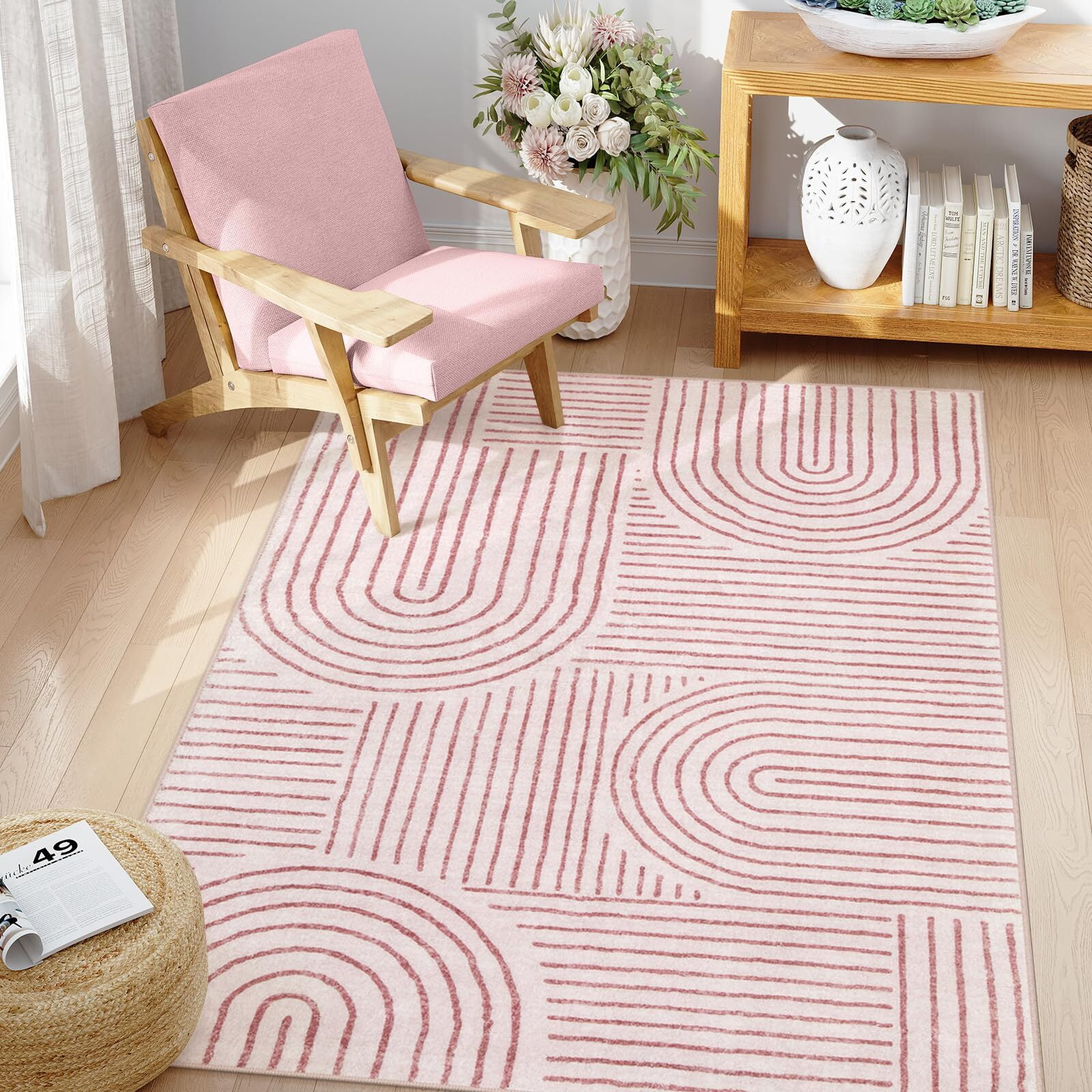 Moynesa Abstract Washable Rugs, 4x6 Rug for Bedroom Nursery Soft Non ...