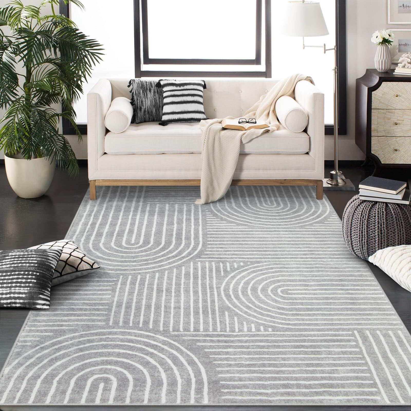 Moynesa 4'x6' Abstract Washable Rug, Soft Non-Slip Area Rugs for ...