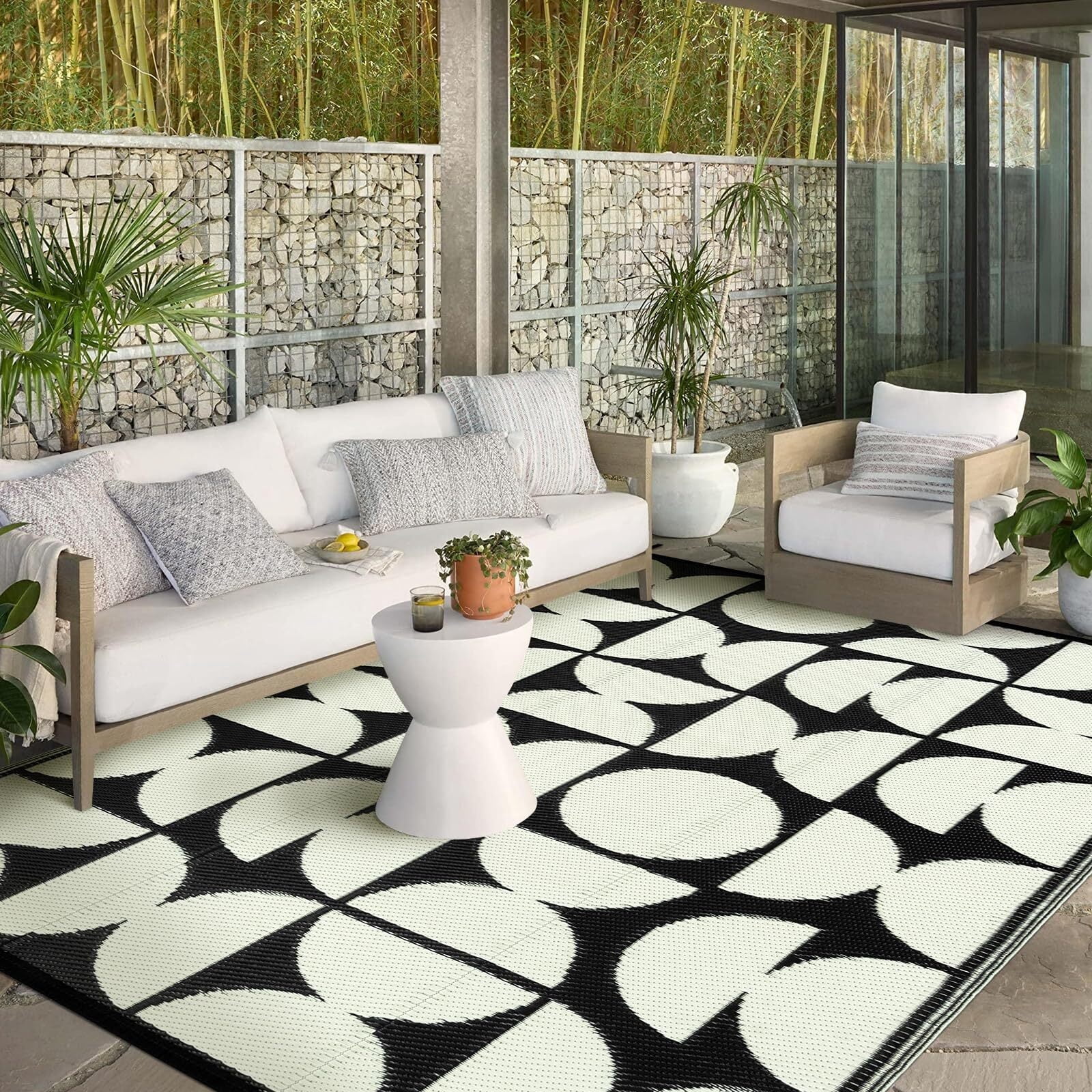 Moynesa Outdoor Rug for Camping RV 8x10, Waterproof Plastic Straw Patio ...
