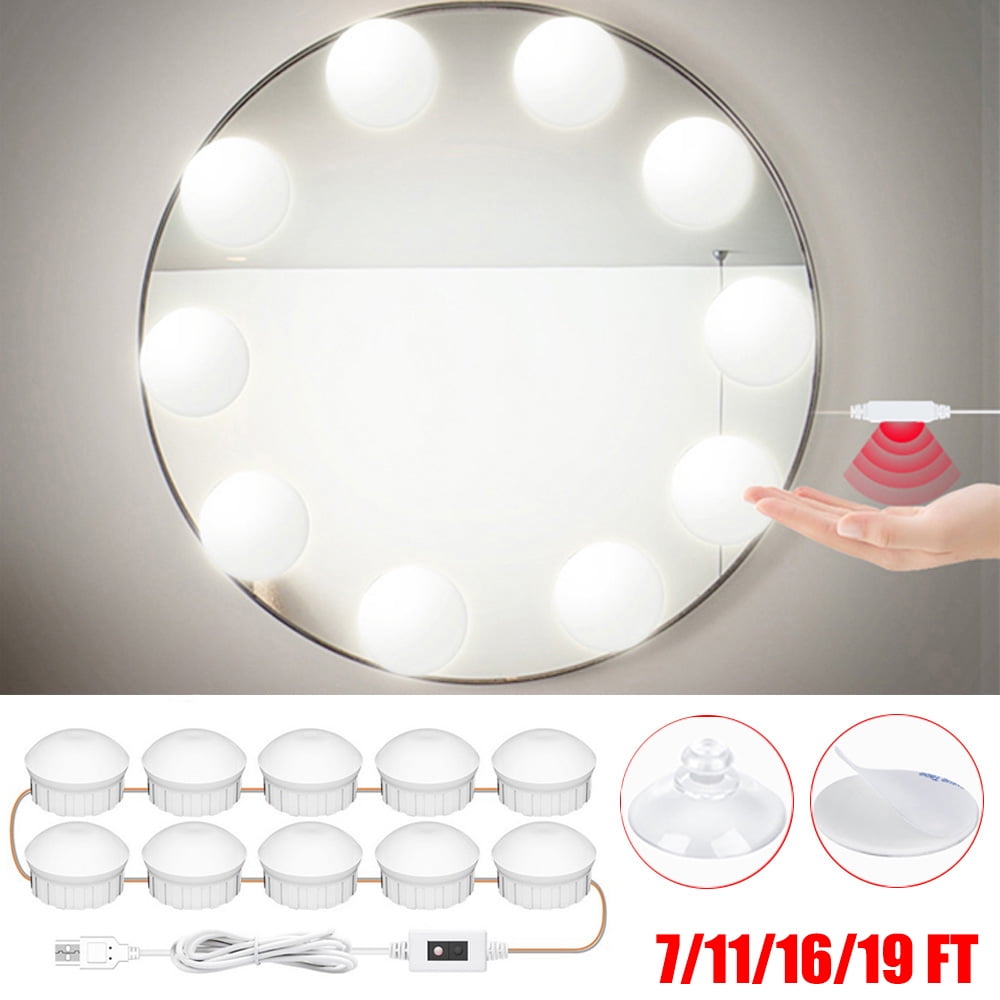 Moyouny Sensor Switch LED Vanity Dimmable Mirror Lamp With Tape And USB ...