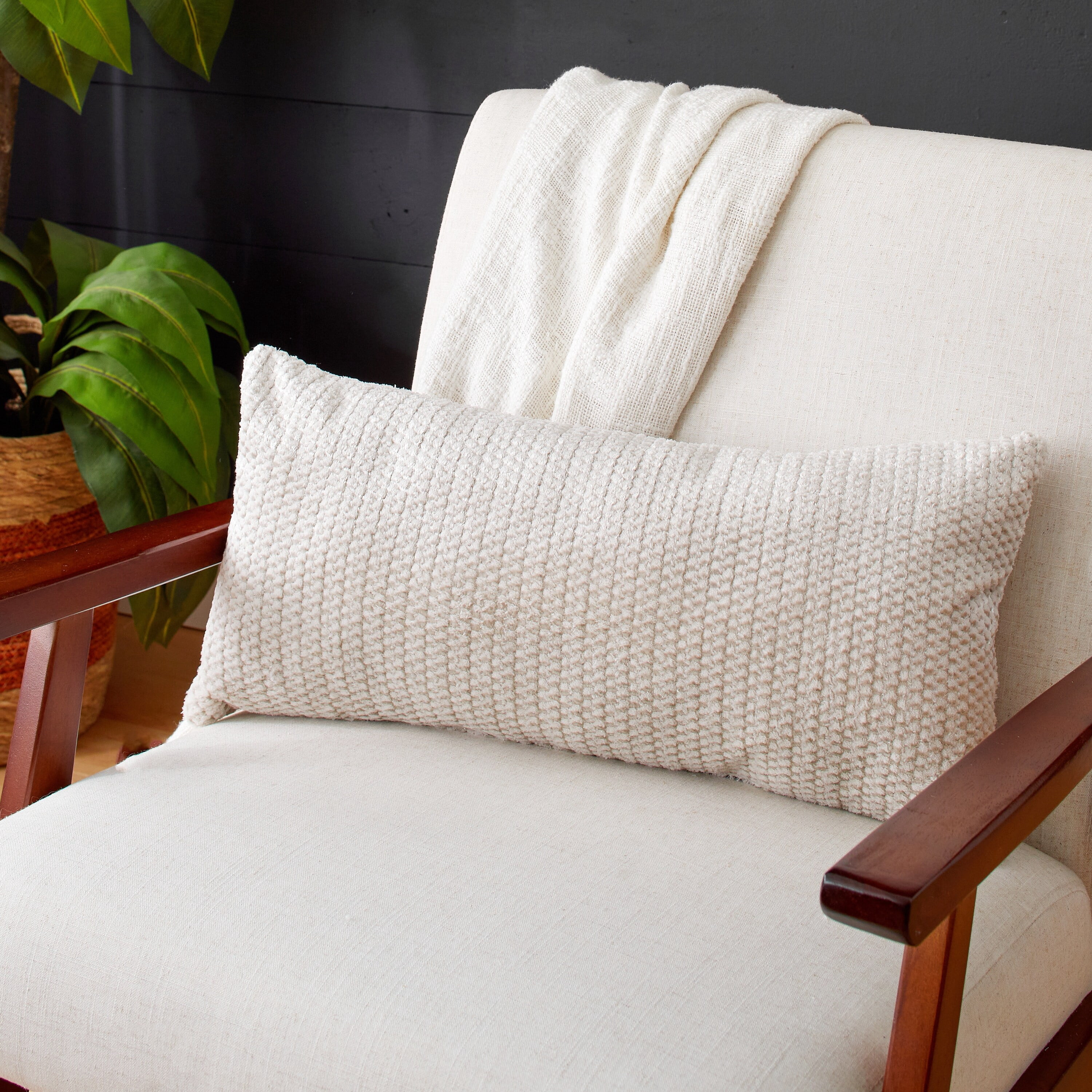 Sorra Home Velvet Shimmer Single Indoor Textured Knife Edge Lumbar ...