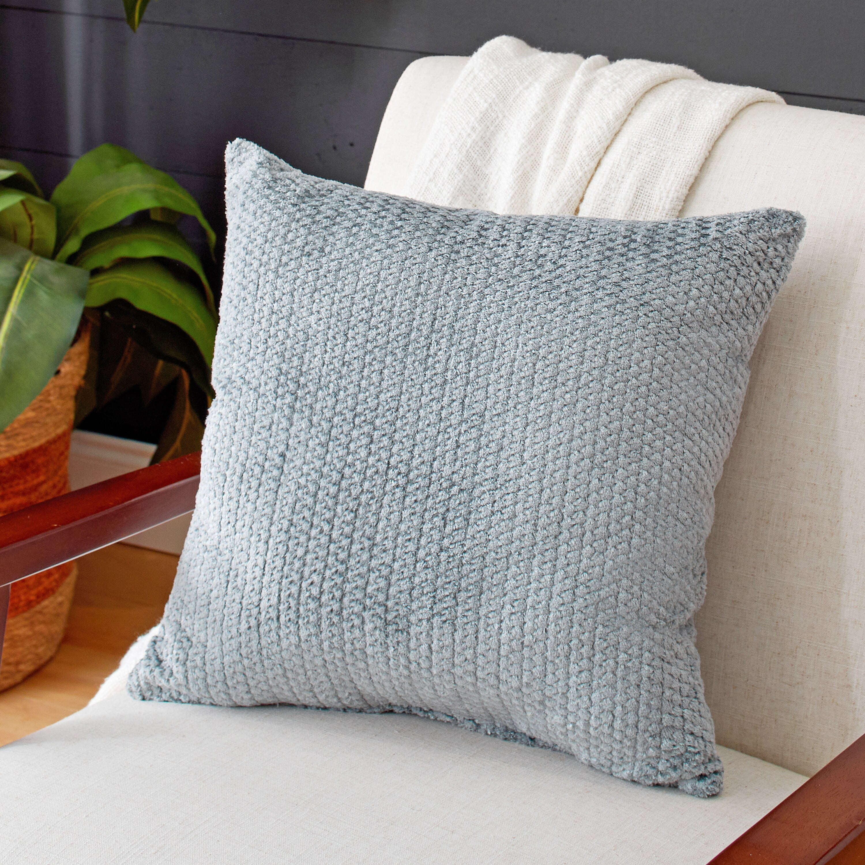 Sorra Home Velvet Shimmer Single Indoor Textured Knife Edge Square ...