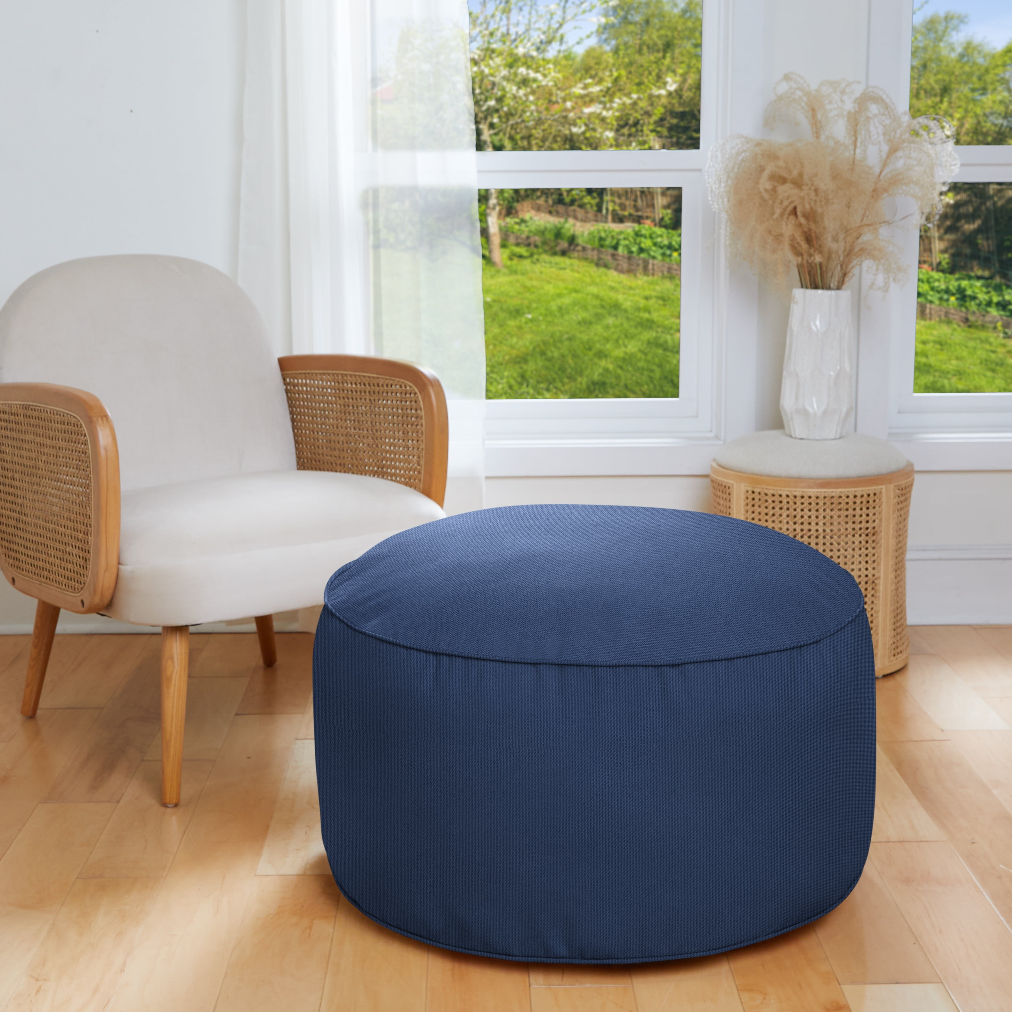 Sunbrella Sorra Home Large Round Bean Pouf 30 x 30 x 15 - Canvas Spa ...