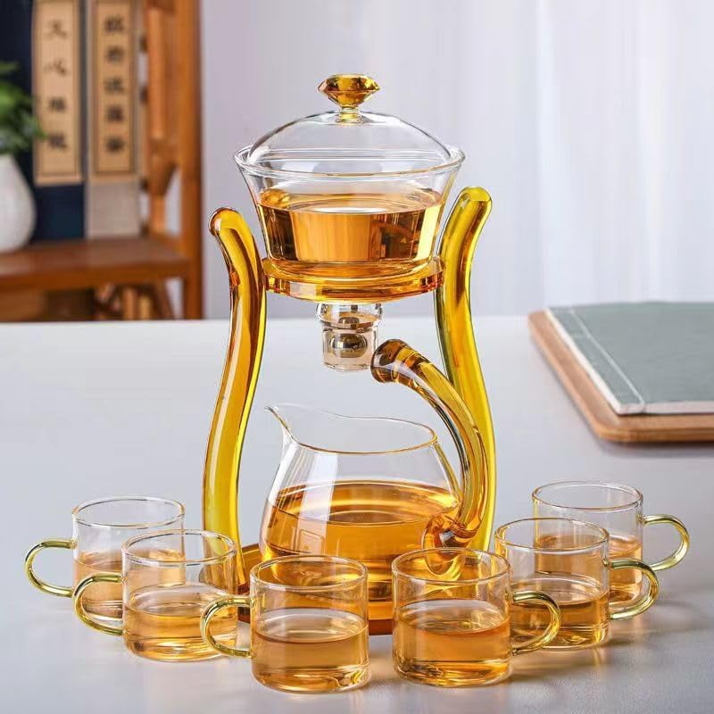 Mozeo Lazy Kungfu Teapot Glass Semi-automatic Tea Maker Suction ...