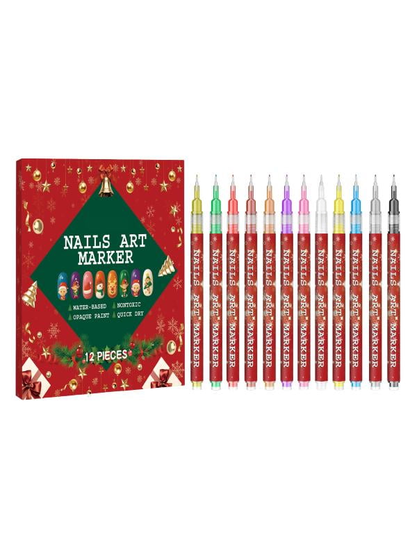 Mozhitti 12 Colors Pens Set 2025 Markers For Gel Nails DIY Marker ...