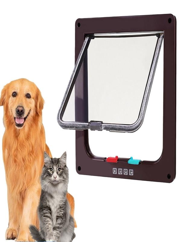 Mozhitti Cat Door 4 Way Locking Large Cat Door For Interior Exterior ...
