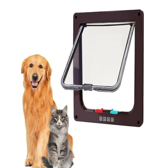 Mozhitti Cat Door 4 Way Locking Large Cat Door For Interior Exterior ...