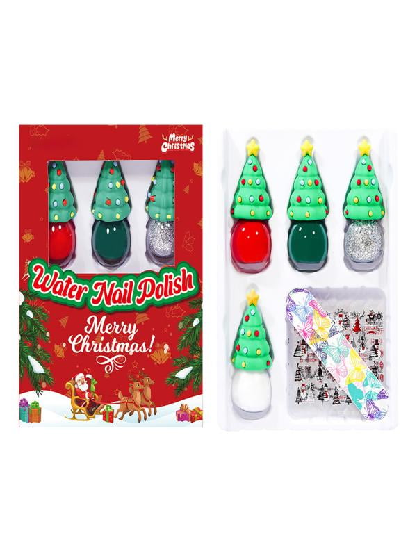 Mozhitti Christmas Set 4 Color Christmas Nail Polish Christmas Tree ...
