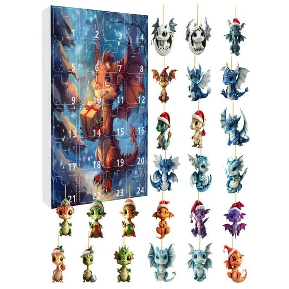 Mozhitti Christmas Tree Dinosaur Pendant Advent Calendar 2024 24 Day ...