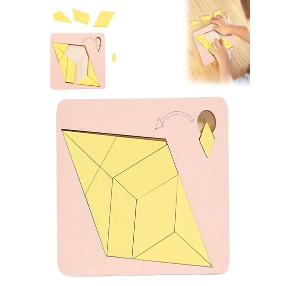 Mozhitti Diamond Shaped Puzzles Solving Wooden Block Puzzle Challenges ...