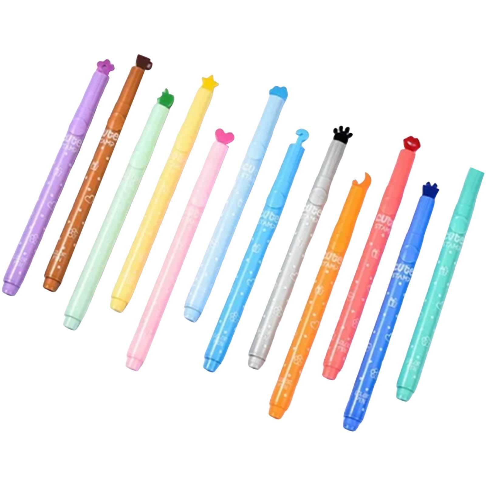 Mozhitti Fenze 12 Pcs Cute Stamp Markers Color Marking Pen Watercolor ...