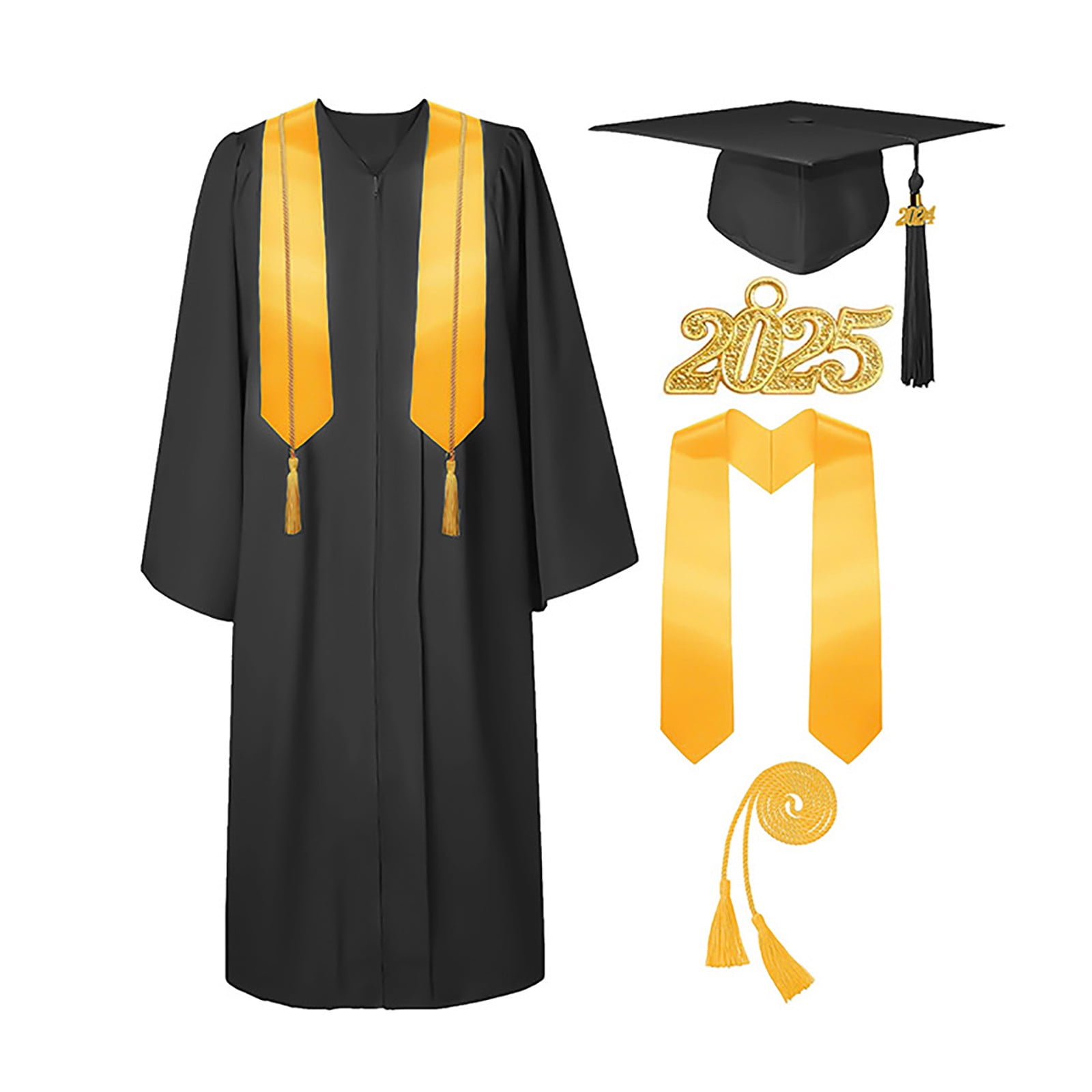 Mozhitti Graduation Cap and Gown 2025 Set with Tassel Honor Cord ...
