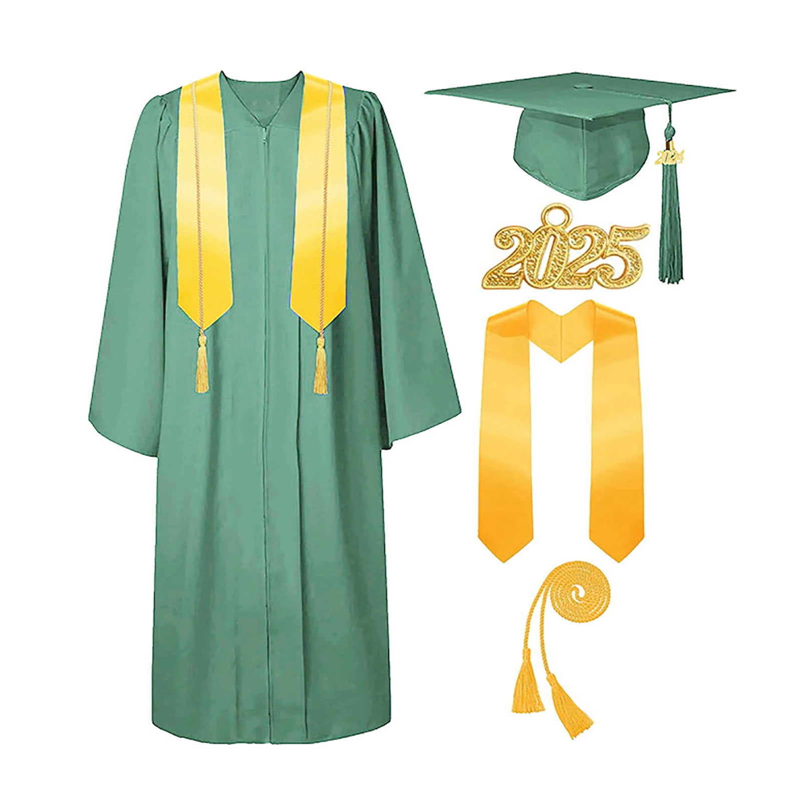 Mozhitti Graduation Cap and Gown 2025 Set with Tassel Honor Cord ...
