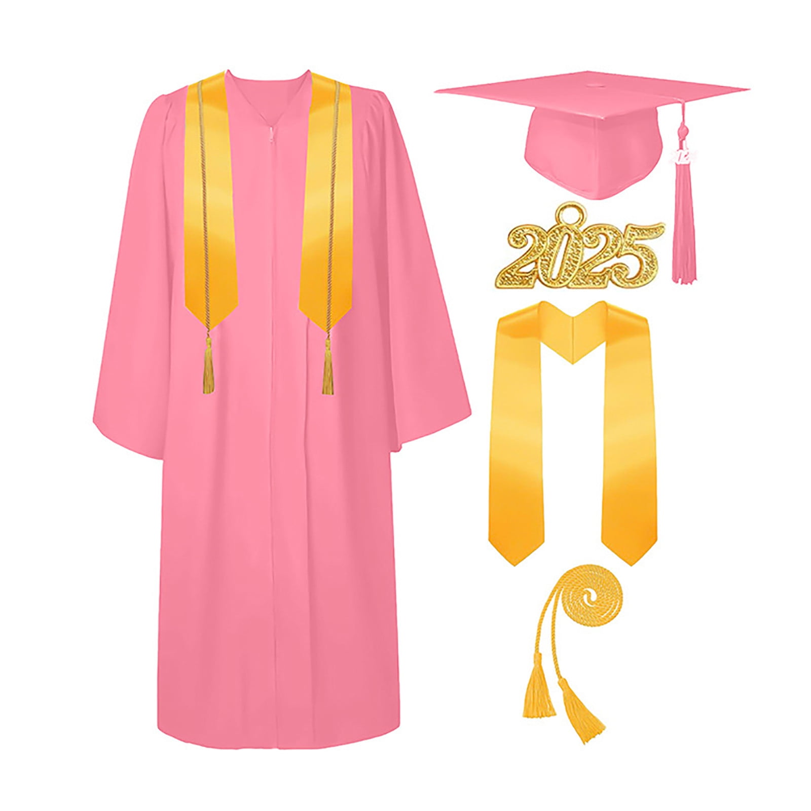 Mozhitti Graduation Cap and Gown 2025 Set with Tassel Honor Cord ...
